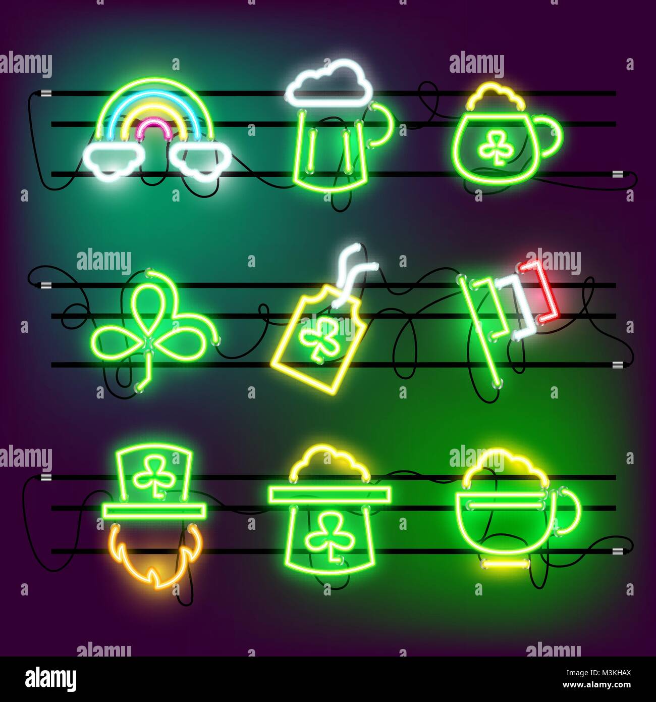 Set neon Stock Vector Images - Alamy
