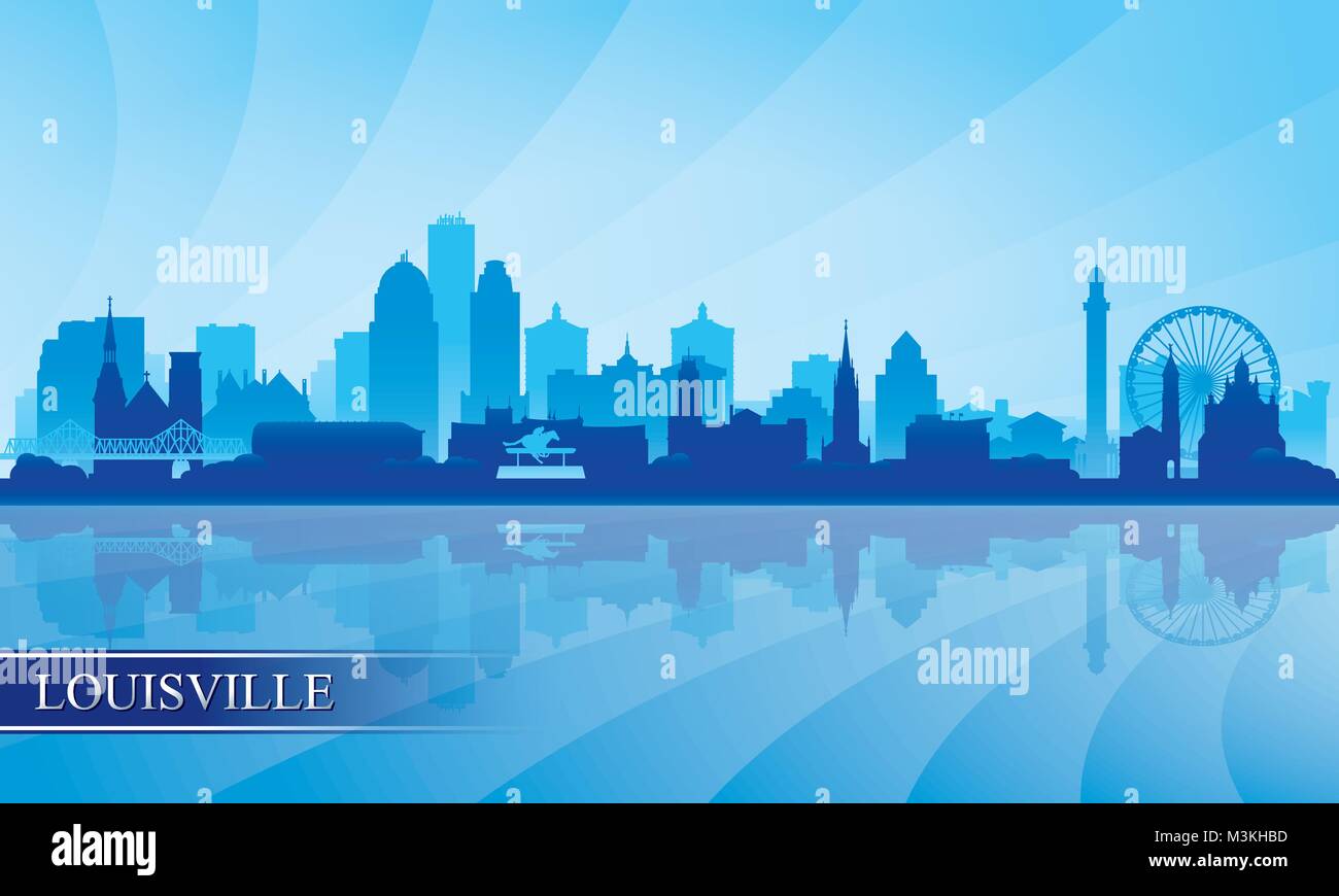 Louisville city skyline silhouette background, vector illustration ...