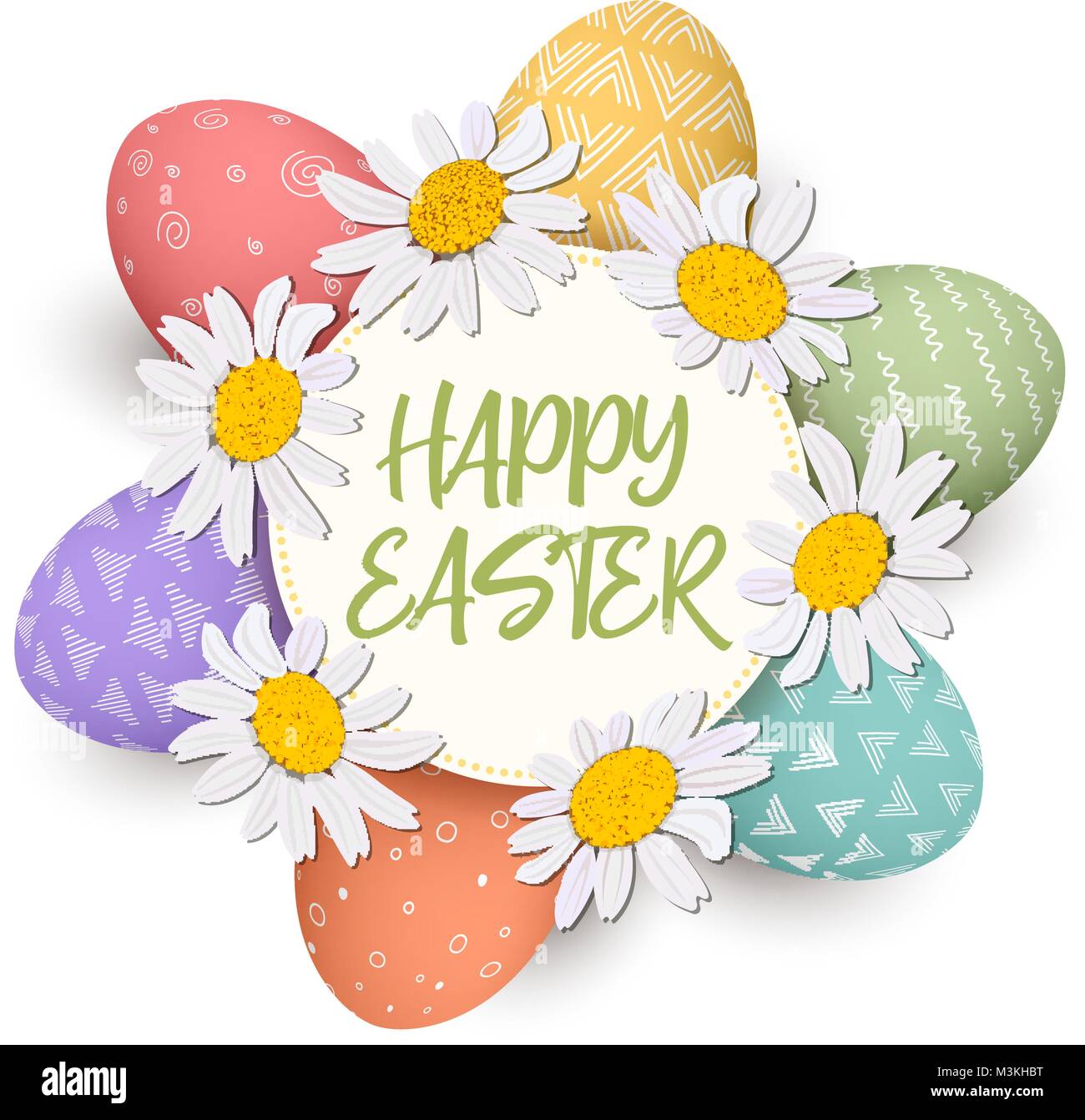 Happy easter eggs chamomile Stock Vector Images - Alamy