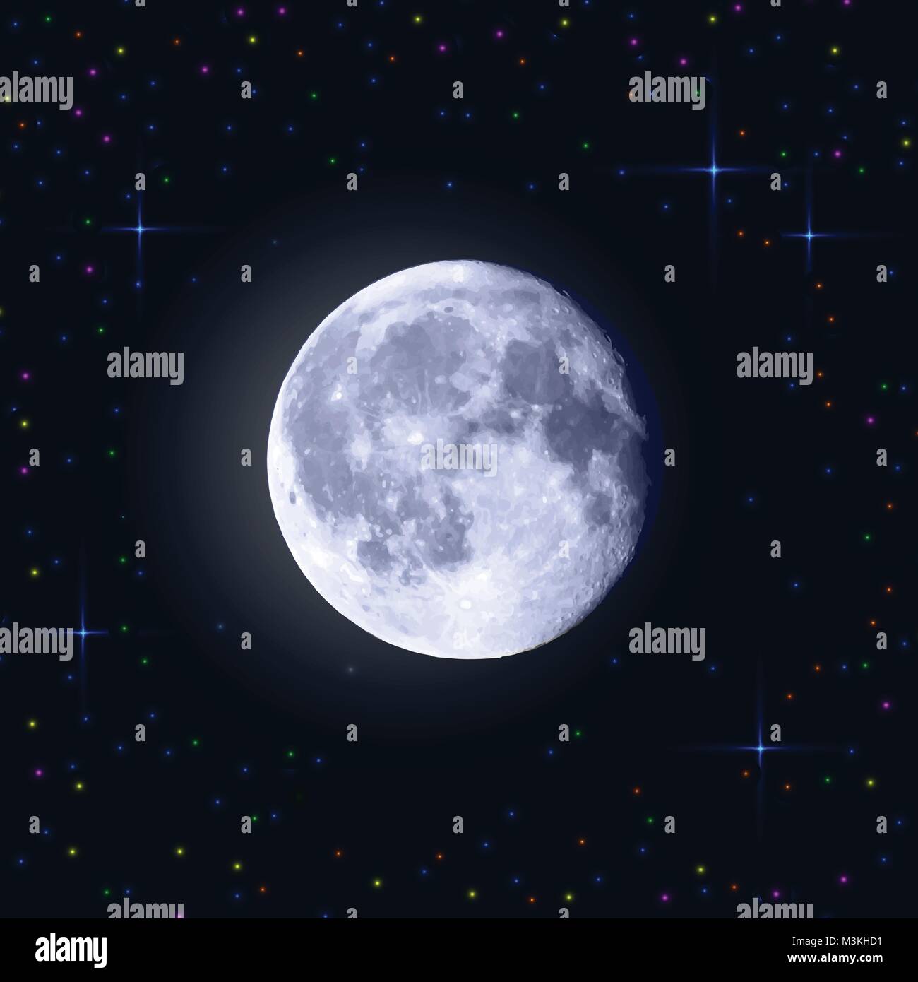 Black background full moon Stock Vector Images - Alamy