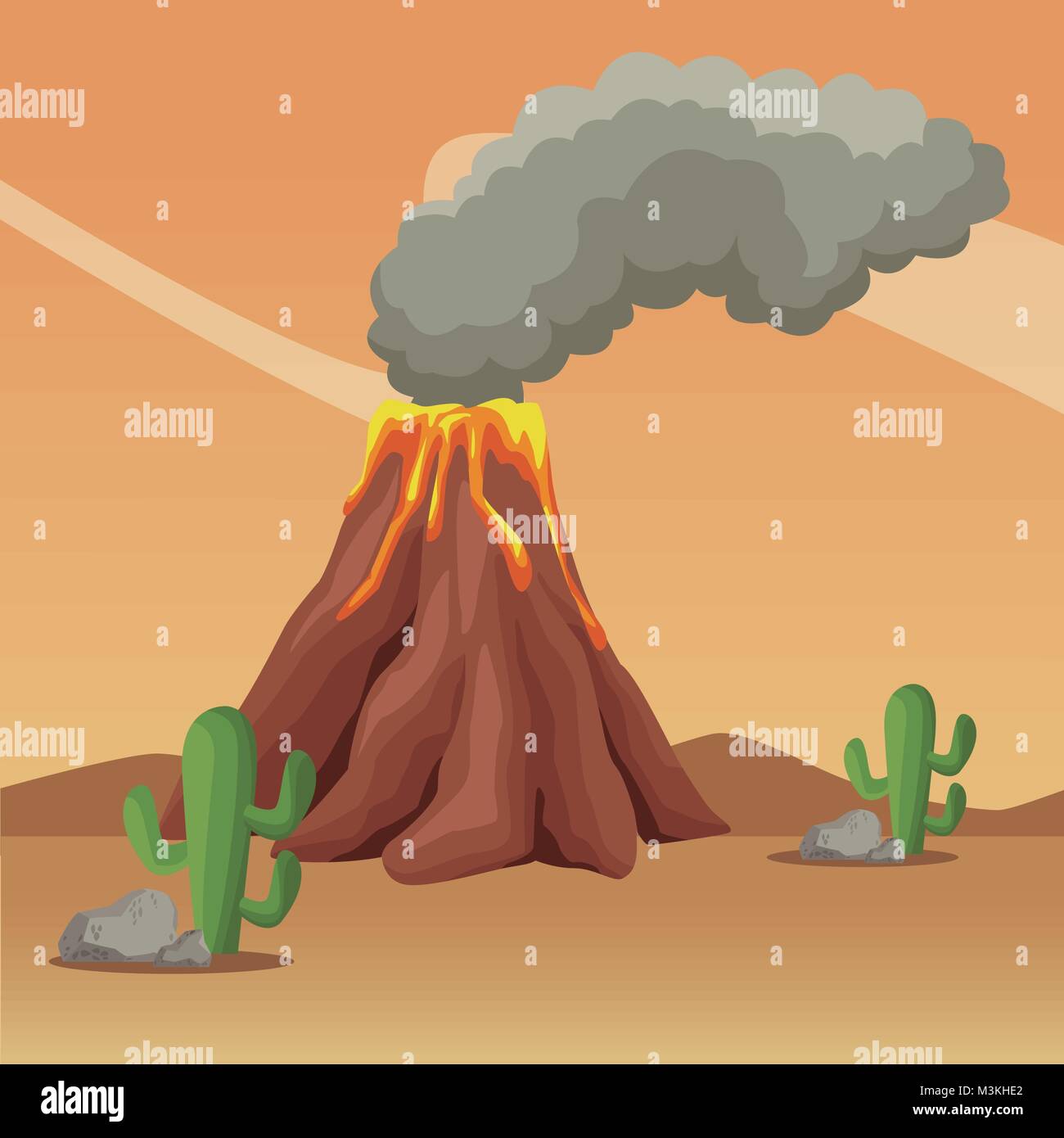 Beautiful desert landscape valley Stock Vector Images - Alamy