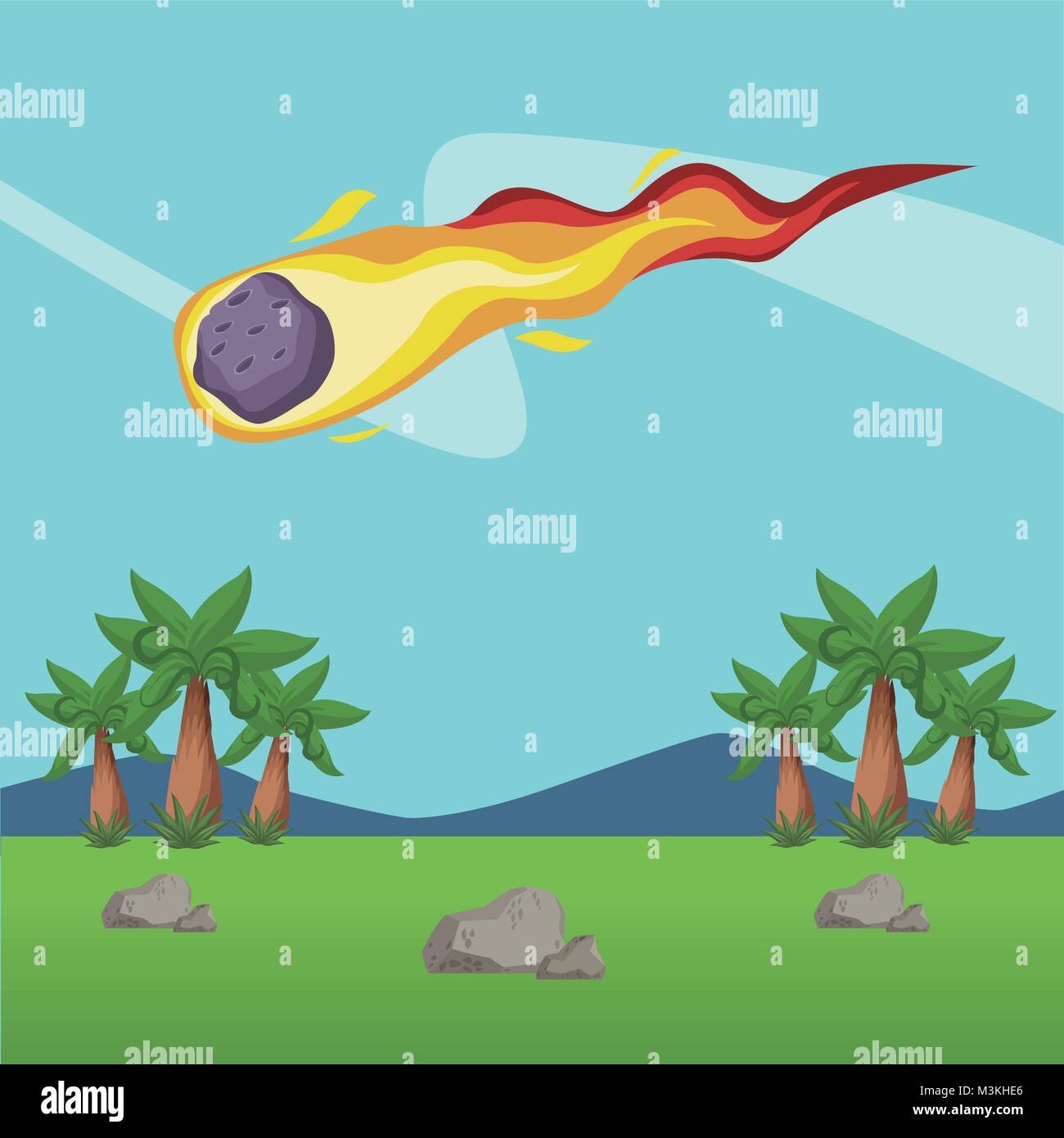 Meteor falling in forest Stock Vector Image & Art - Alamy