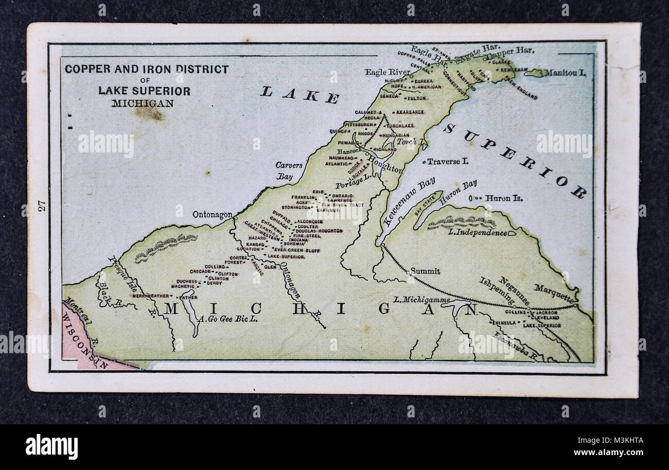 1882 Bradstreet Atlas Map - Copper and Iron District of Lake Superior ...
