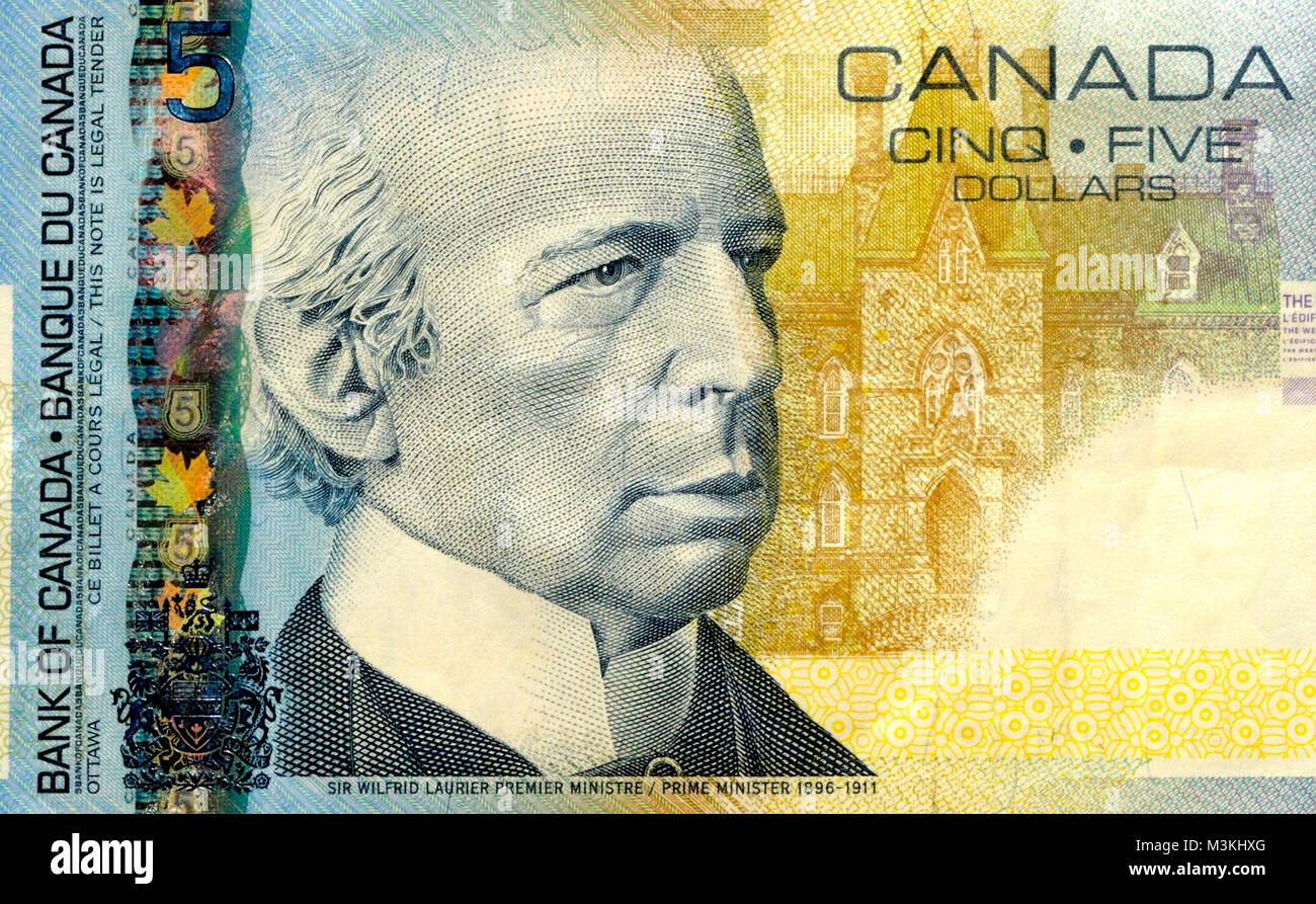 Five Dollar Bank Note Canada High Resolution Stock Photography and ...