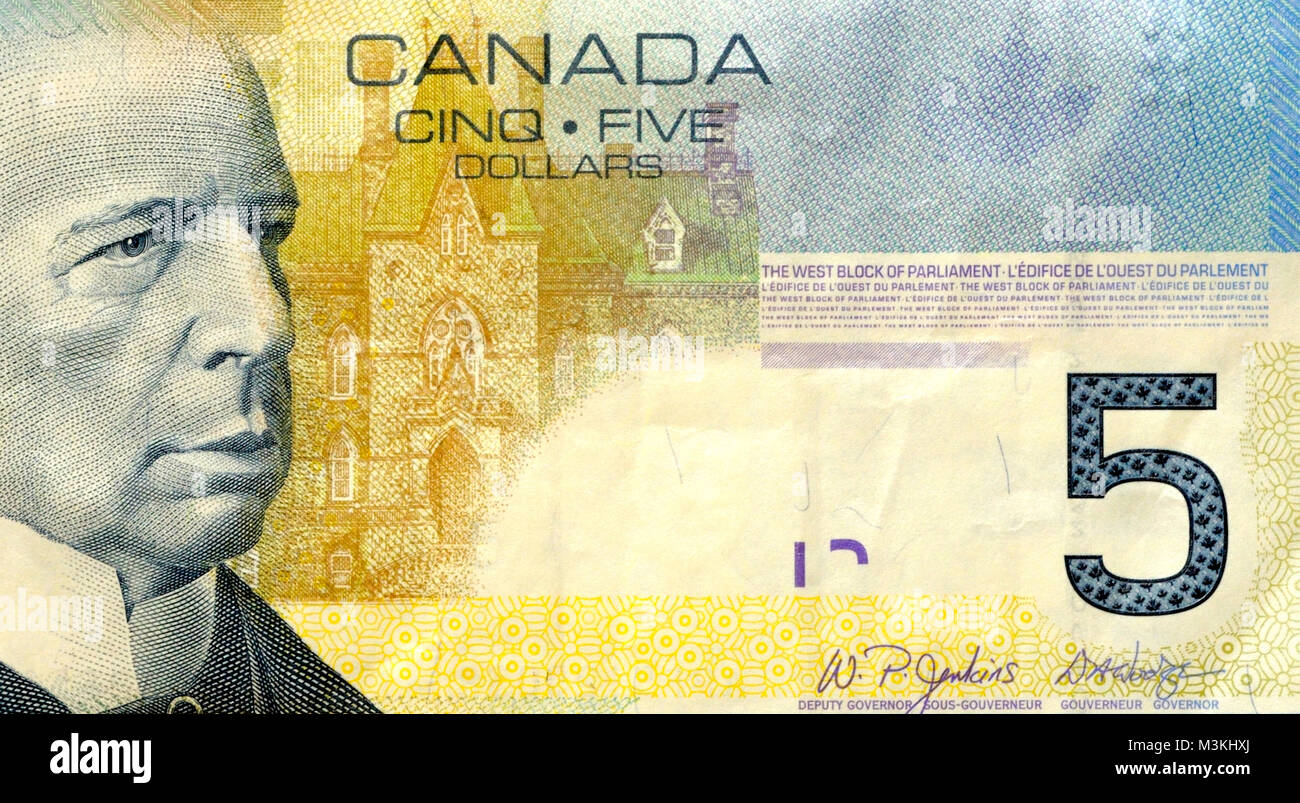 Five dollar bank note canada hi-res stock photography and images - Alamy