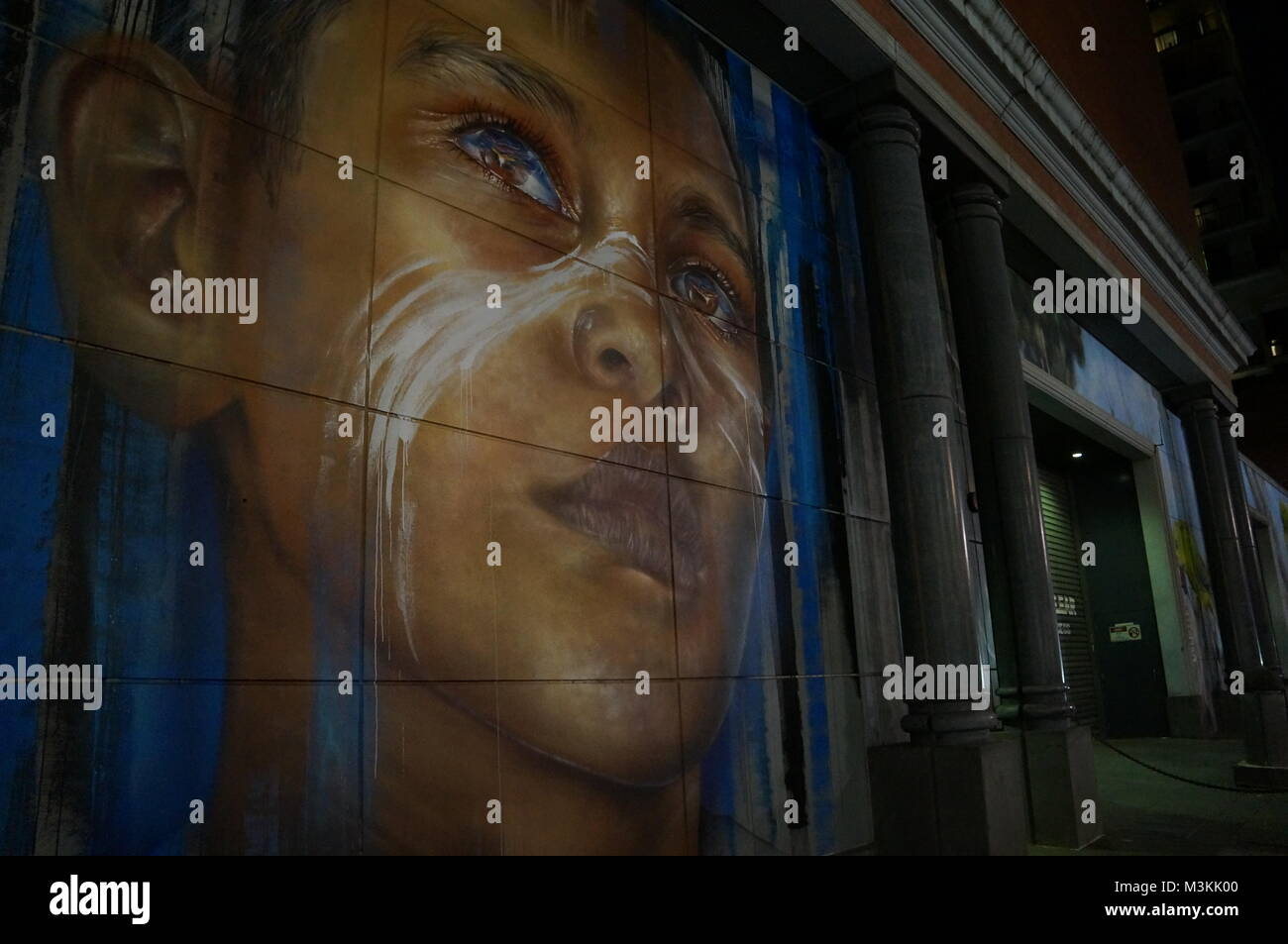 Streetart Graffiti at night Stock Photo - Alamy