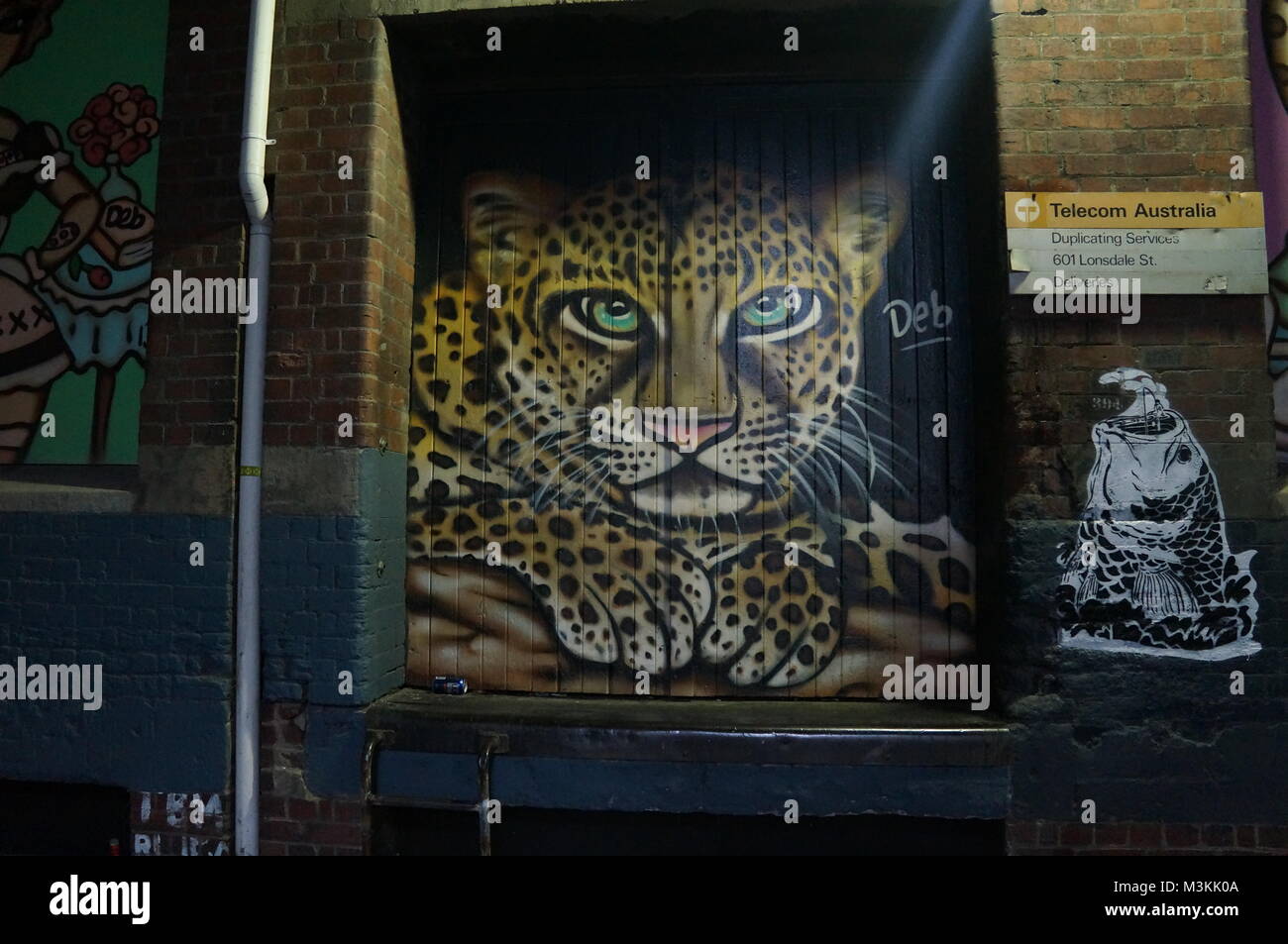 Streetart Graffiti at night Stock Photo - Alamy