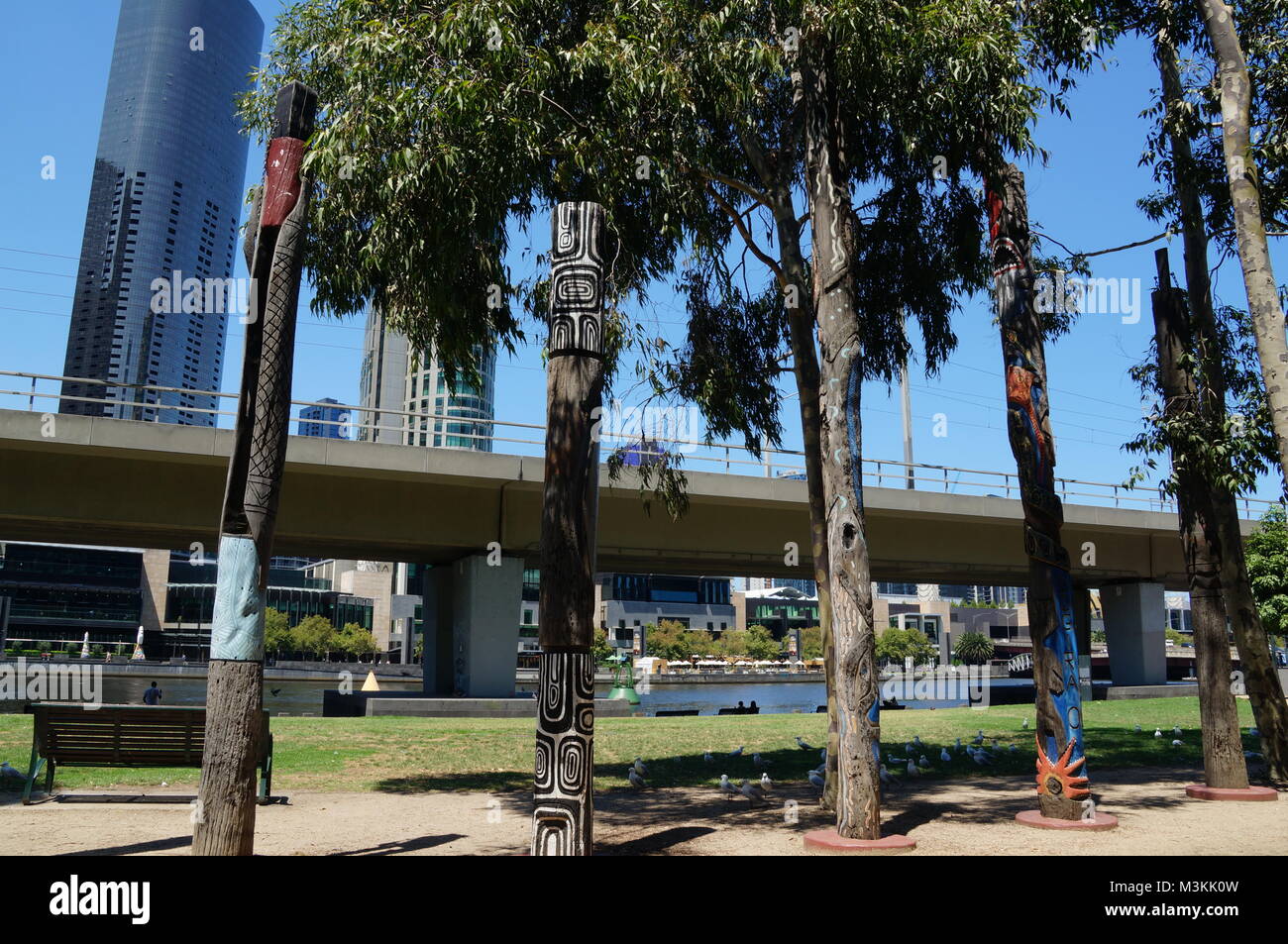 Aboriginee Sticks Art in Melbourne Stock Photo - Alamy