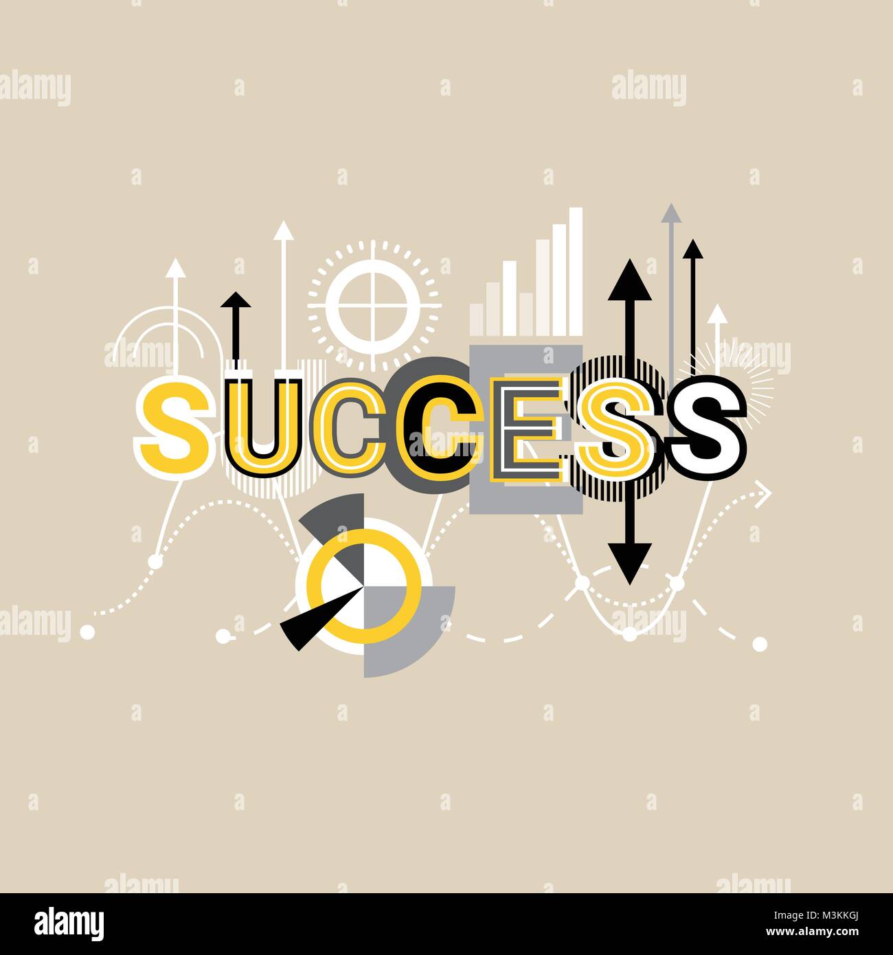 Success Word Creative Graphic Design Modern Business Concept Over ...