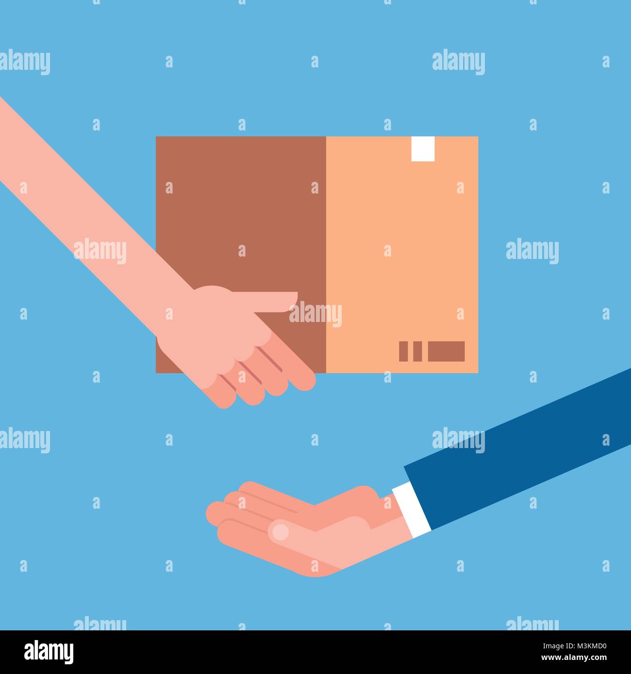 Hand blue shipping container Stock Vector Images - Alamy