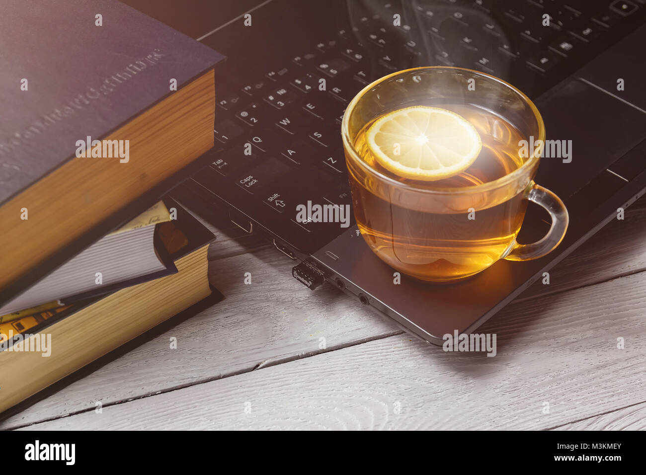 Cold tea laptop hi-res stock photography and images - Alamy