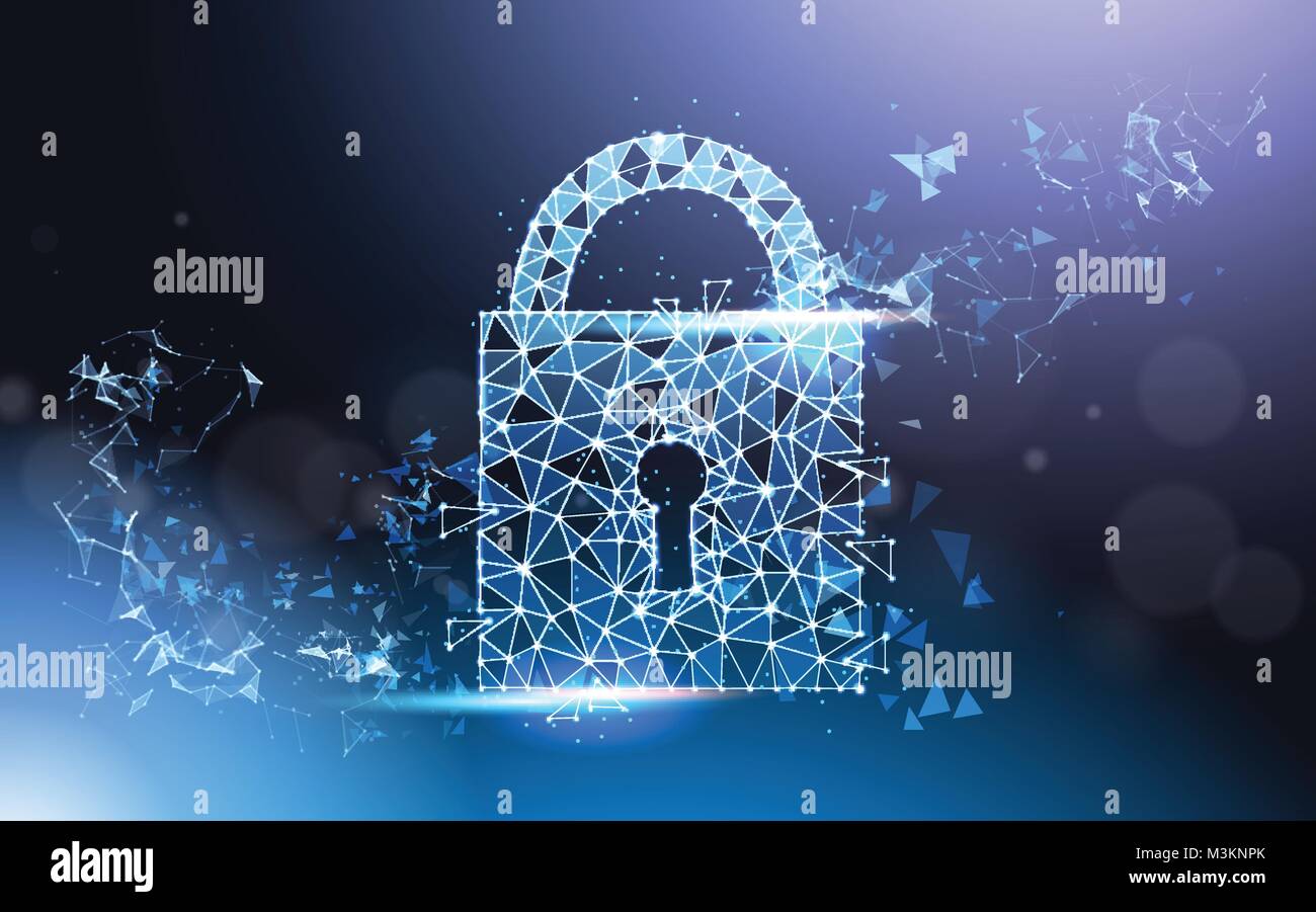 Padlock polygonal wireframe mesh hi-res stock photography and images ...