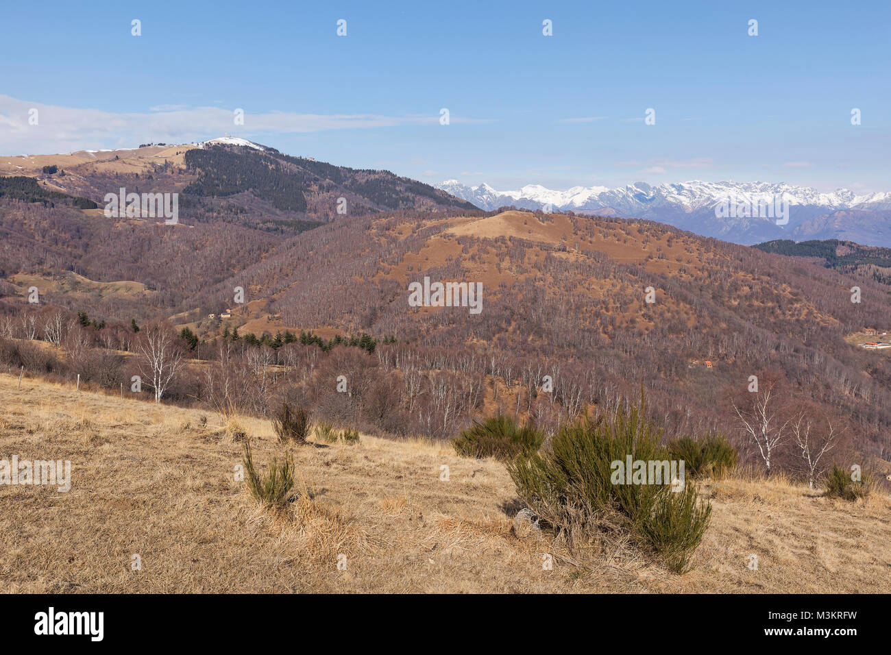 View of the Mottarone mount area and the Monte Rosa massif on the ...