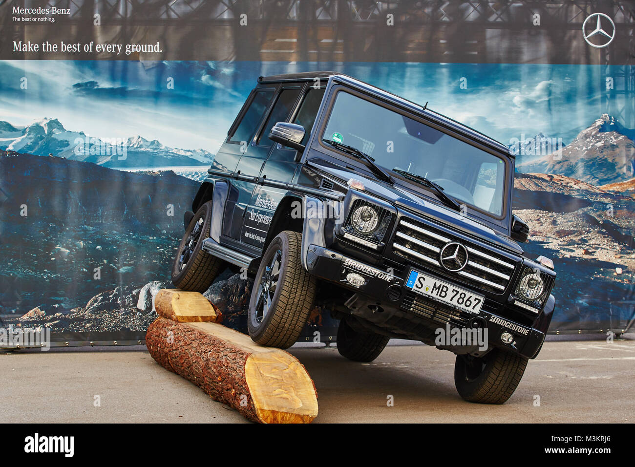 Kiev, Ukraine - OCTOBER 10, 2015: Mercedes Benz star experience. The ...