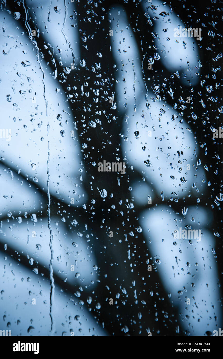 Abstract background of rainy drops on the window Stock Photo - Alamy