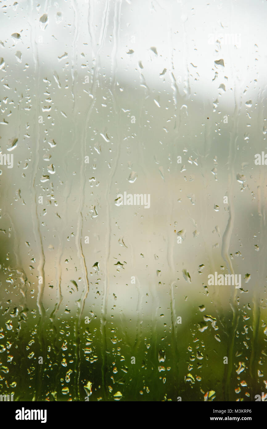 Abstract background of rainy drops on the window Stock Photo - Alamy