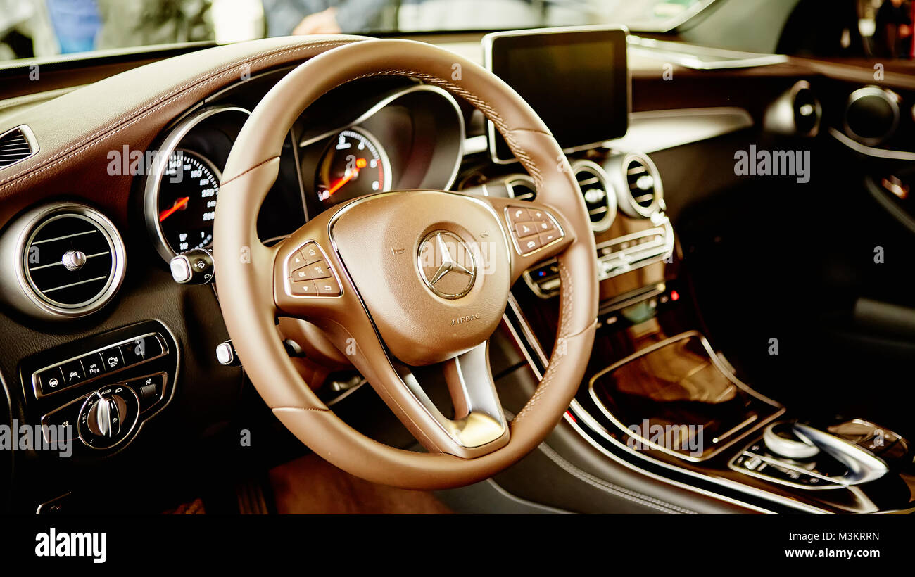 Kiev, Ukraine - OCTOBER 10, 2015: Mercedes Benz star experience. The ...