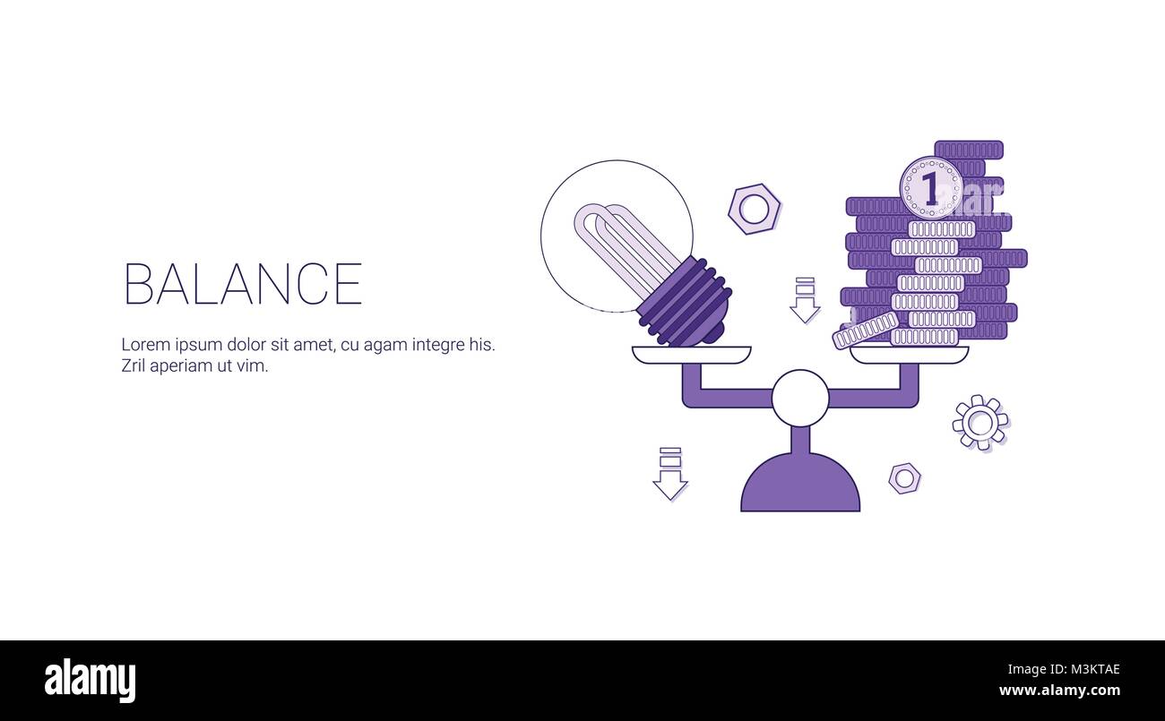 Balance Business Web Banner Template With Copy Space Stock Vector Image ...
