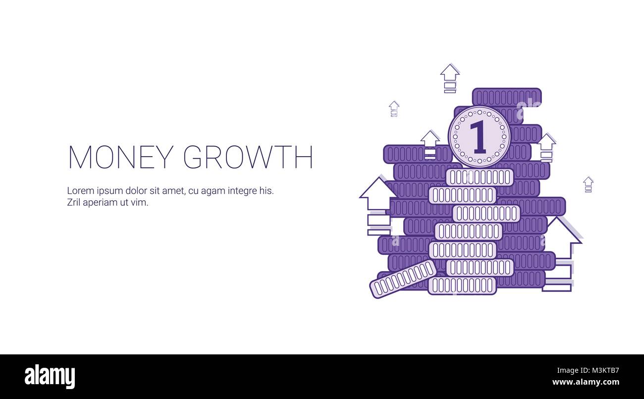 Money Growth Financial Success Business Web Banner Template With Copy ...