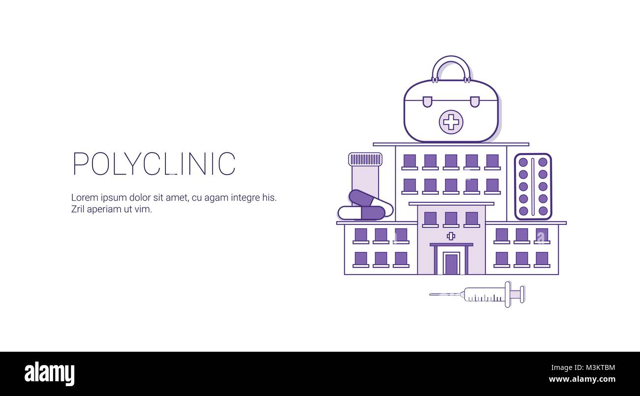 Polyclinic Hospital Medicine Concept Web Banner Template With Copy ...