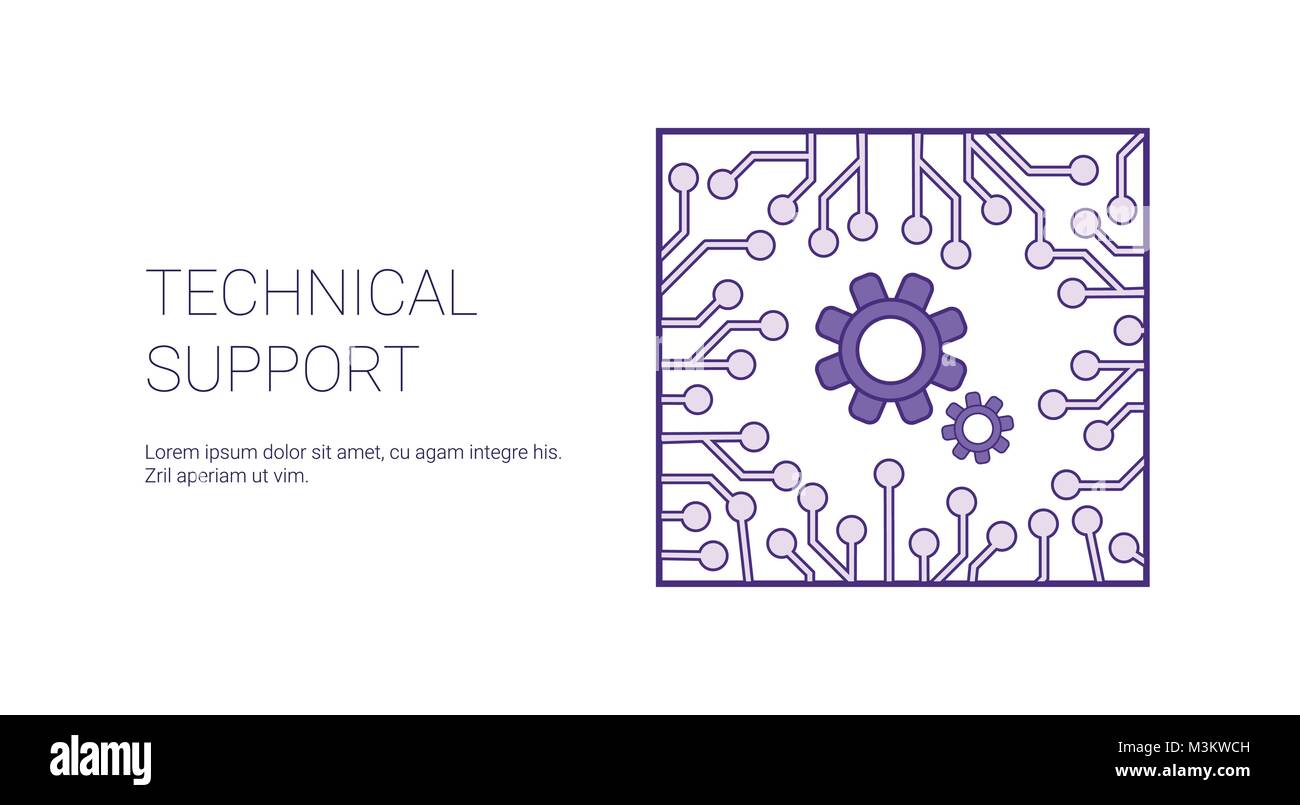 Technical Support Service Web Banner Template With Copy Space Stock ...