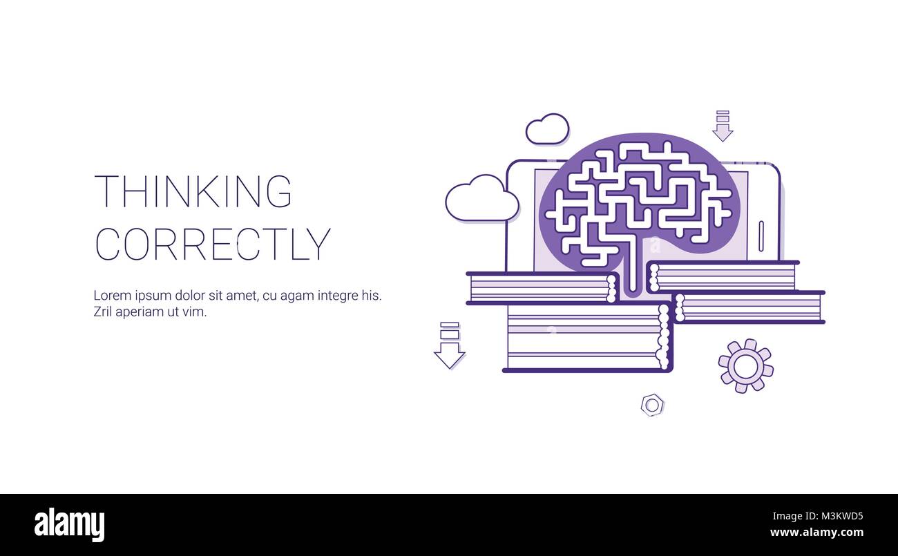 Thinking Currently Brainstorming Business Web Banner Template With Copy ...