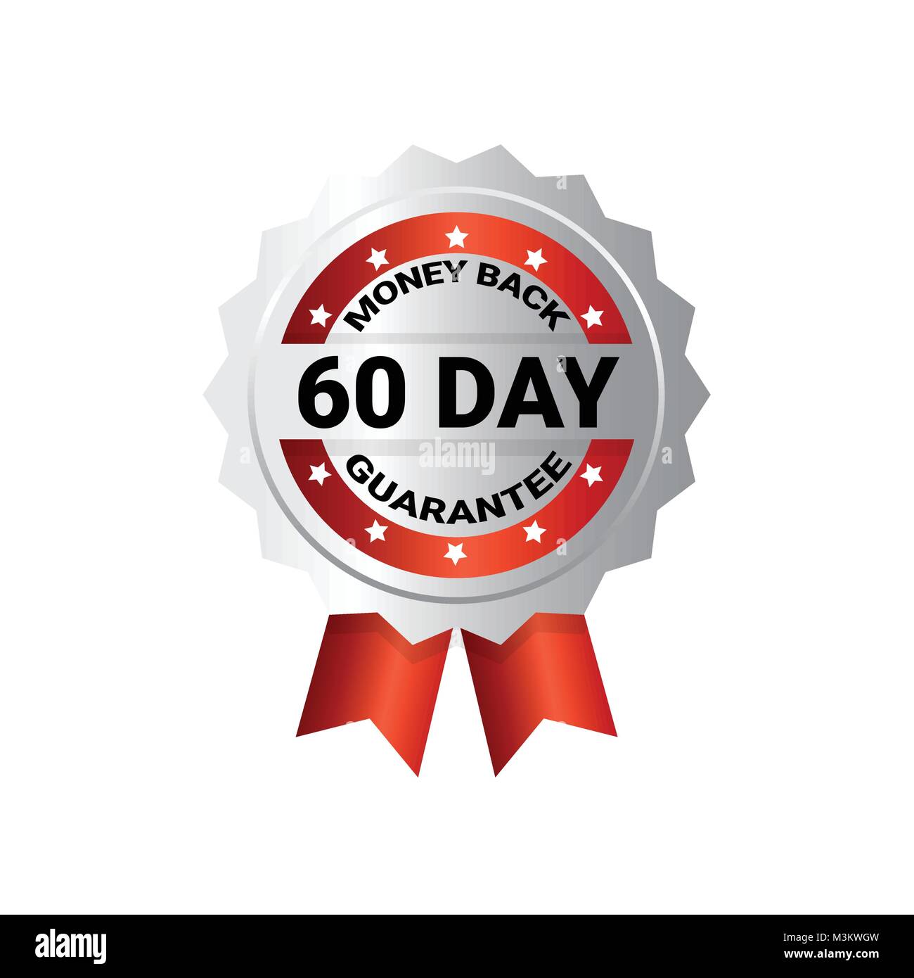 Money Back In 60 Days Template Medal With Ribbon Label Isolated Stock ...