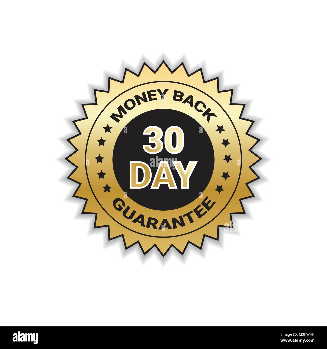 Golden Label Money Back In 30 Days With Guarantee Template Stamp ...