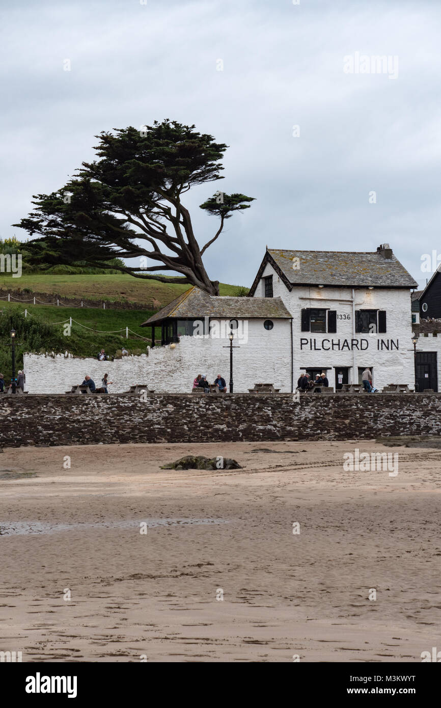 Burgh Island Hotel Pilchard Inn and Bigbury Beach, South Devon, UK ...