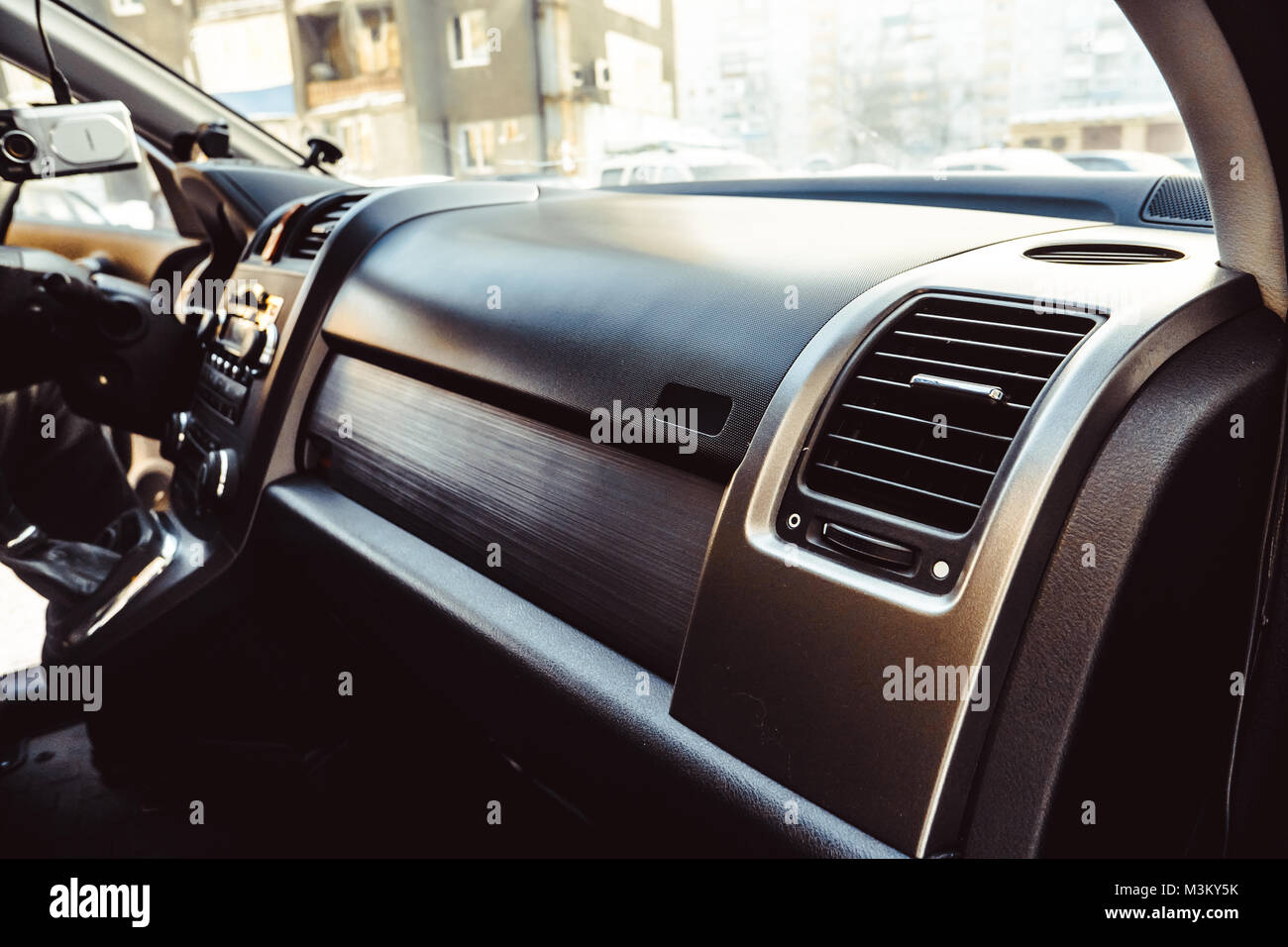 Car interior detail - ventilation system holes, closeup image Stock ...
