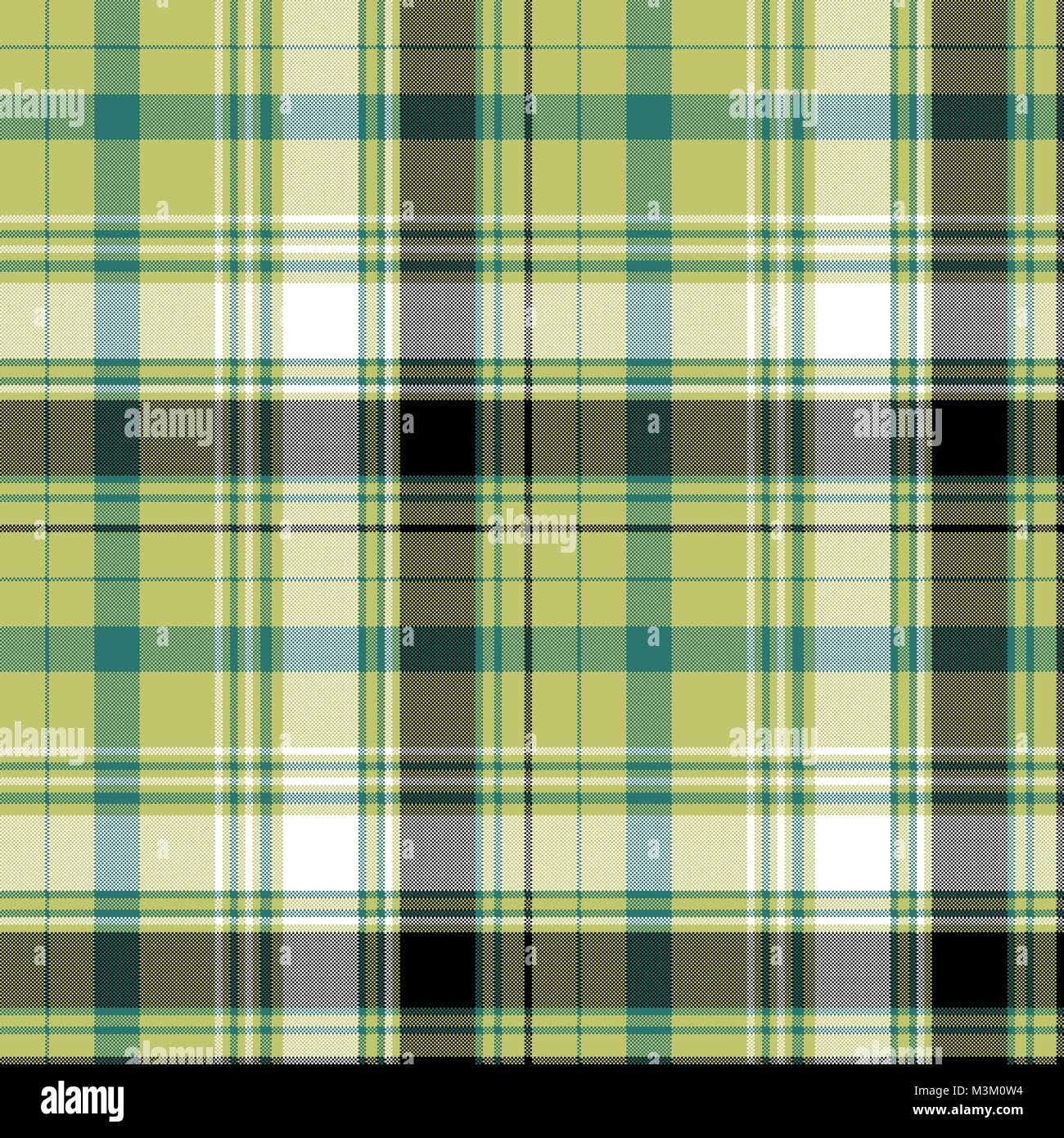 Pixel check plaid textile texture seamless pattern. Vector illustration ...