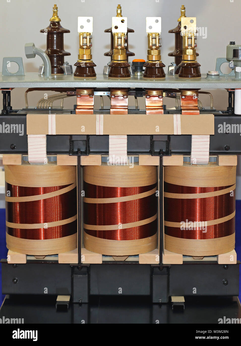 Big Industrial Electric Transformer Device With Copper Wire Coils Stock
