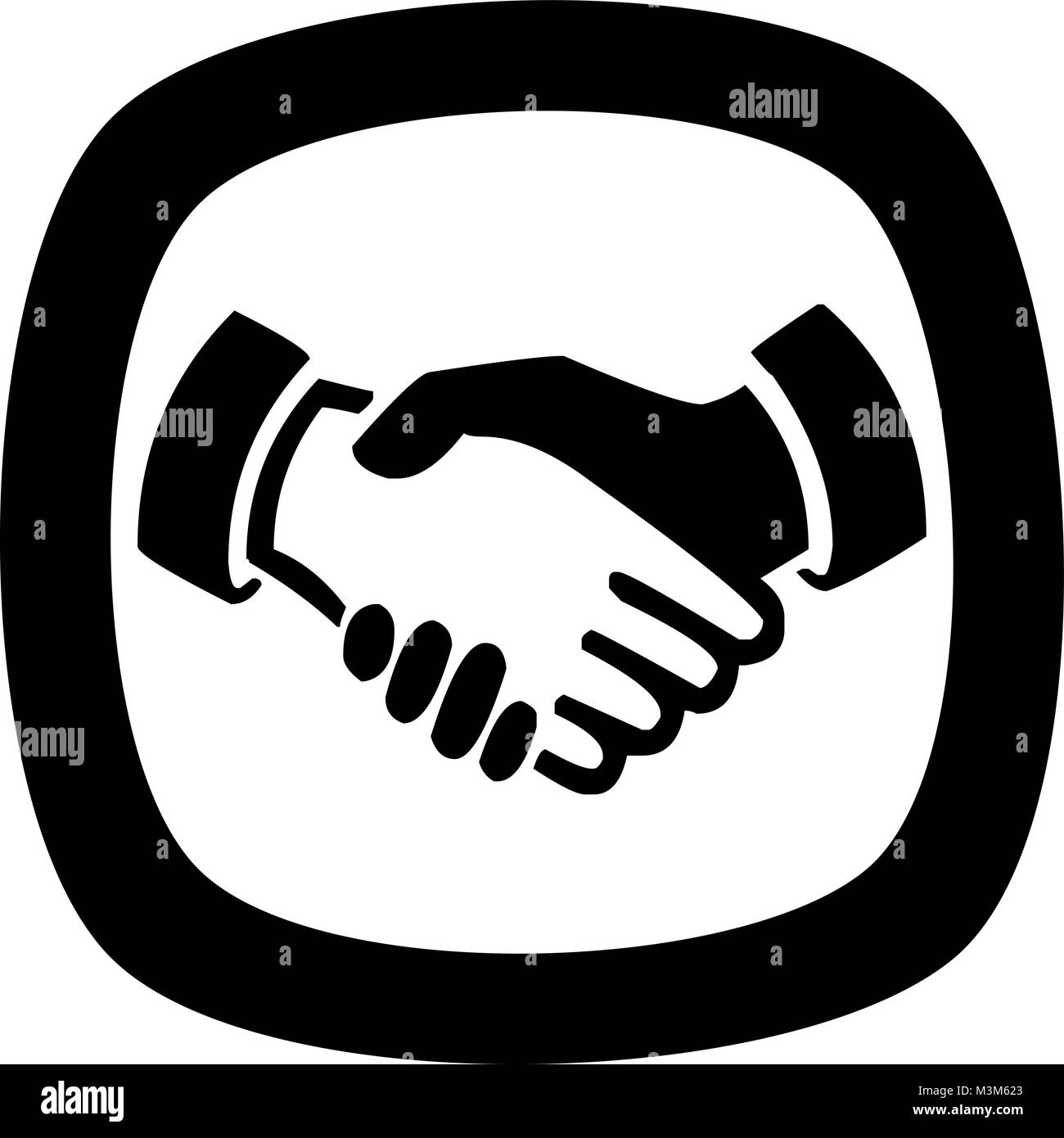 Handshake bw icon - vector Stock Vector Image & Art - Alamy