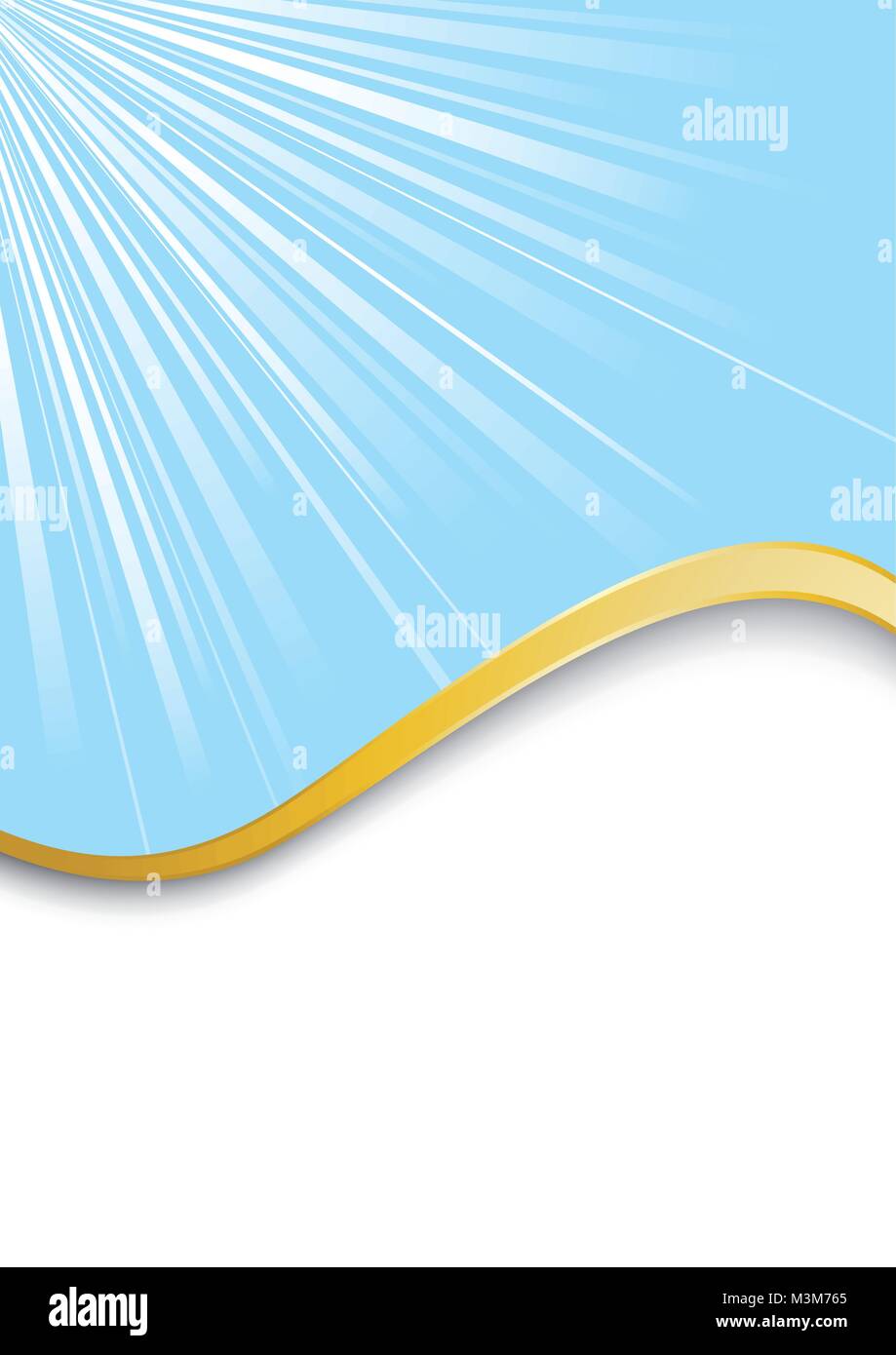 Blue beautiful background with golden rim. Vector illustration Stock ...