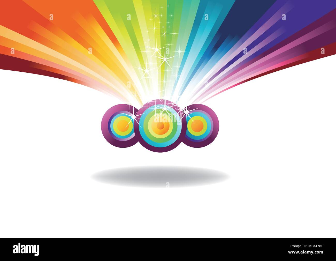 rainbow banner with sparks. Vector illustration Stock Vector Image ...