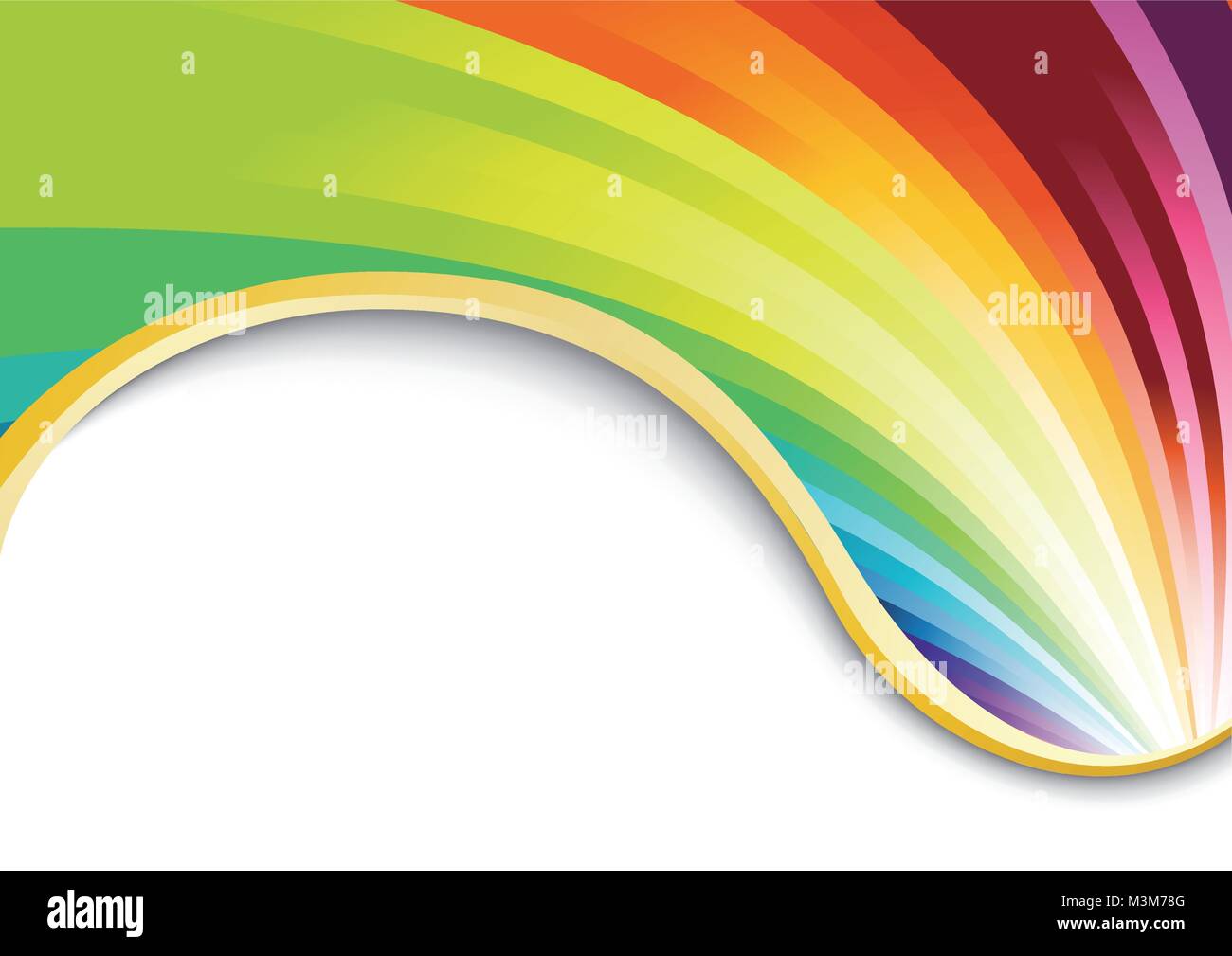 rainbow card with golden ribbon. Vector illustration Stock Vector Image ...