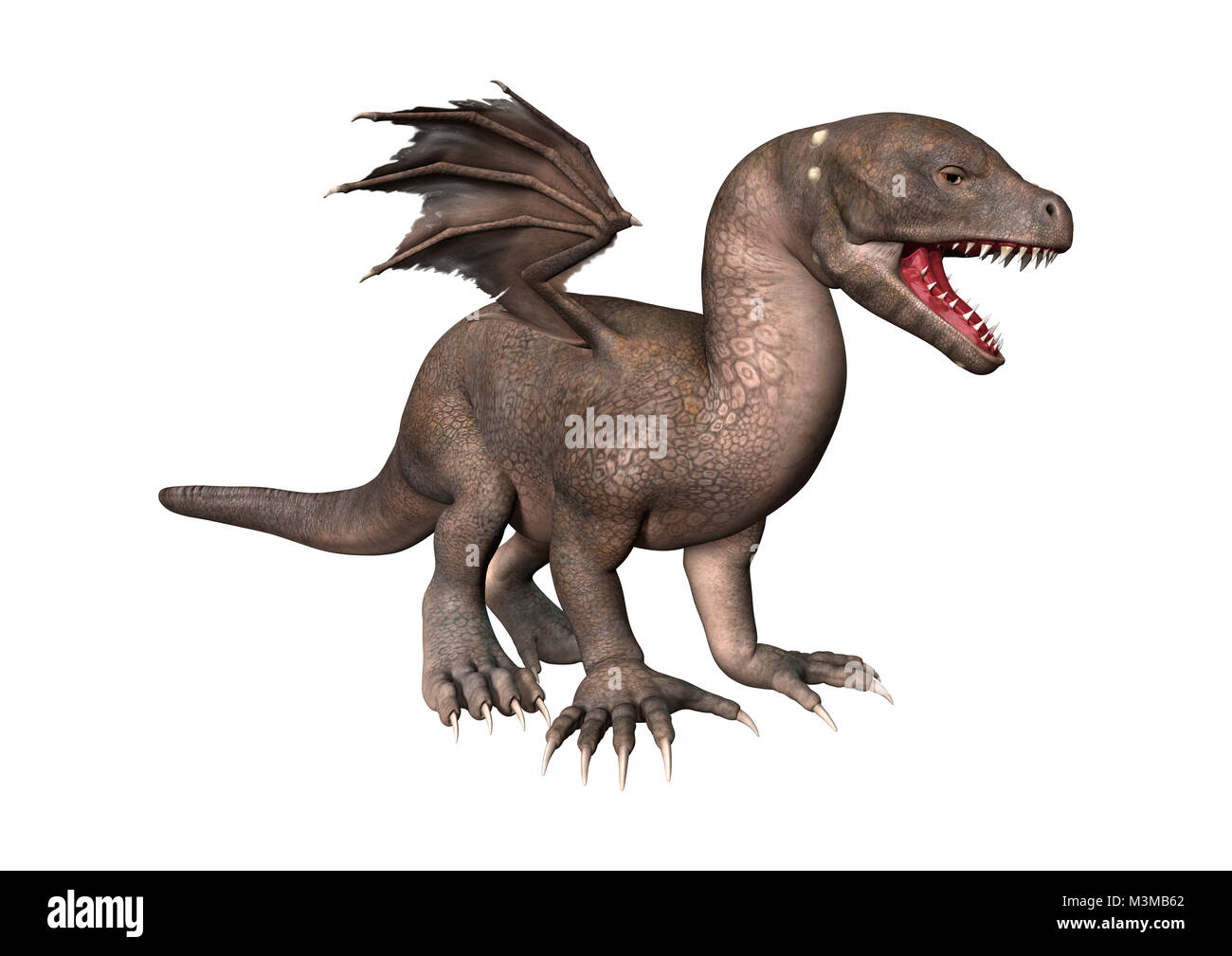 3D rendering of a fantasy hatchling dragon isolated on white background ...