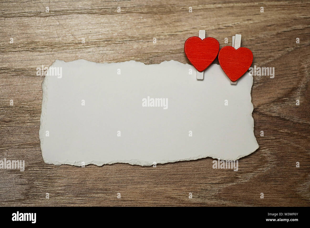 white sheet paper love notes and heart shape Stock Photo - Alamy