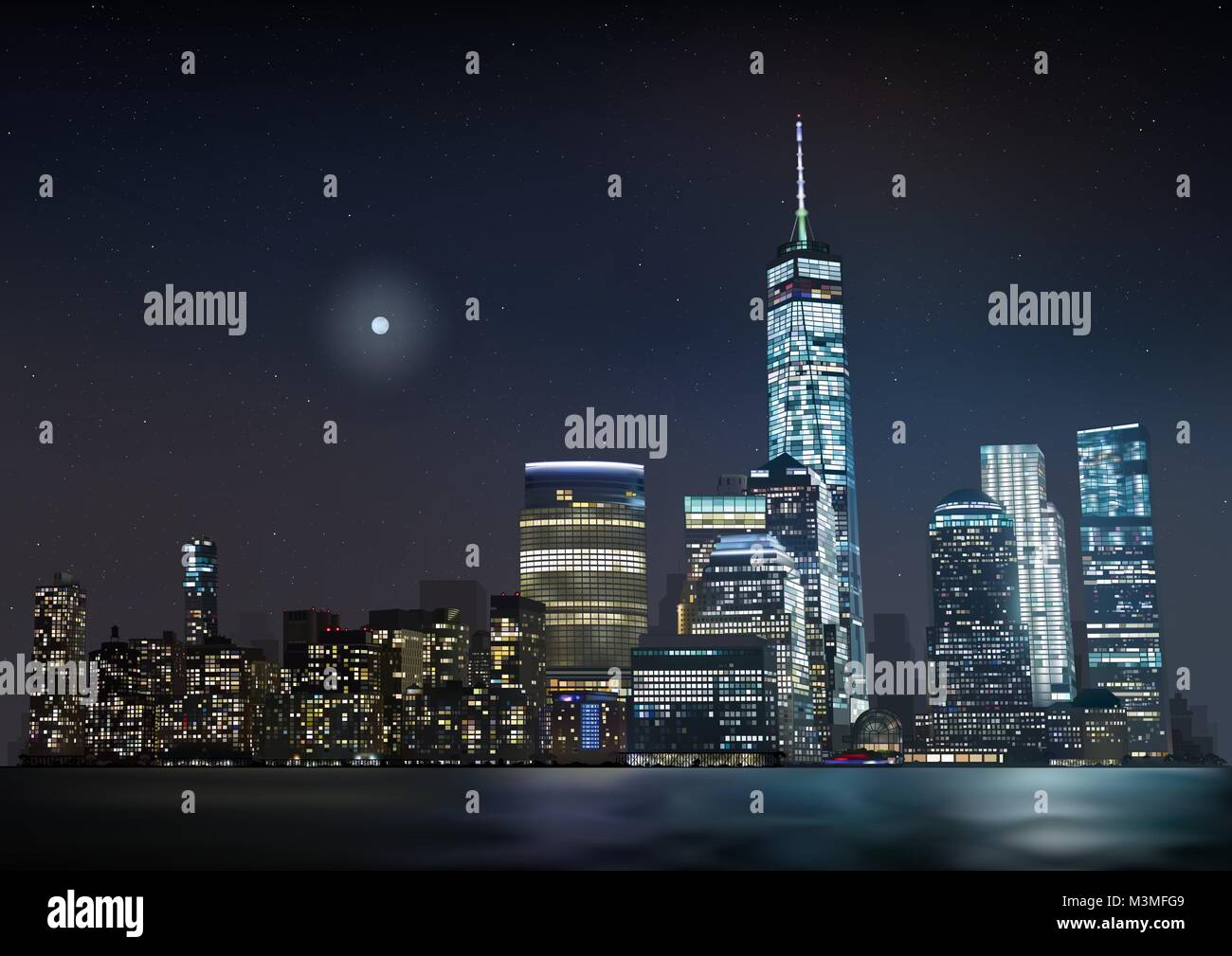 Night City Skyline Stock Vector Image & Art - Alamy