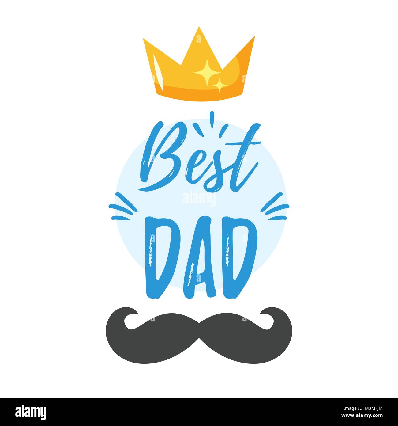 Vector cartoon style illustration оf Fathers Day greeting card template ...