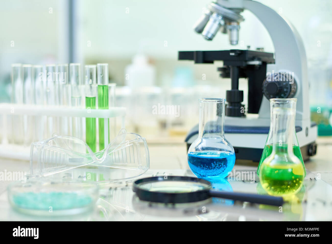 Microscope in Modern Laboratory Stock Photo - Alamy