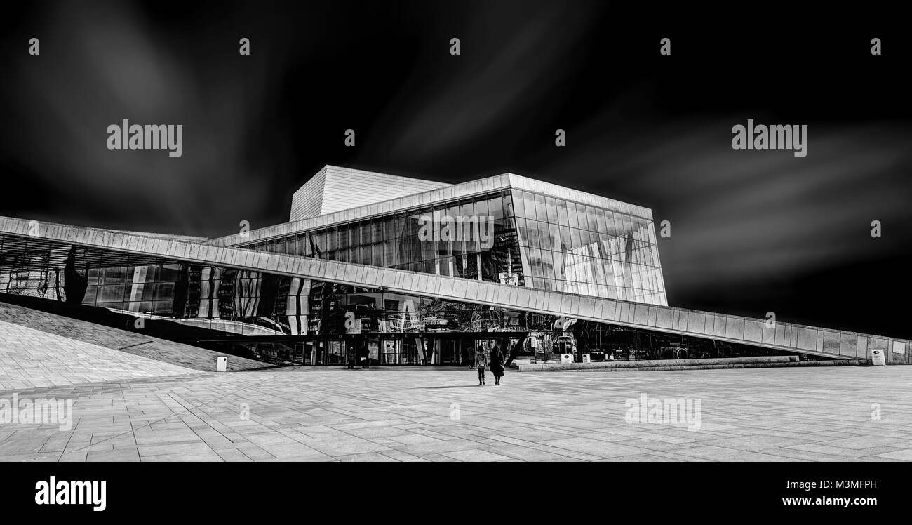 Oslo opera house night view Black and White Stock Photos & Images - Alamy