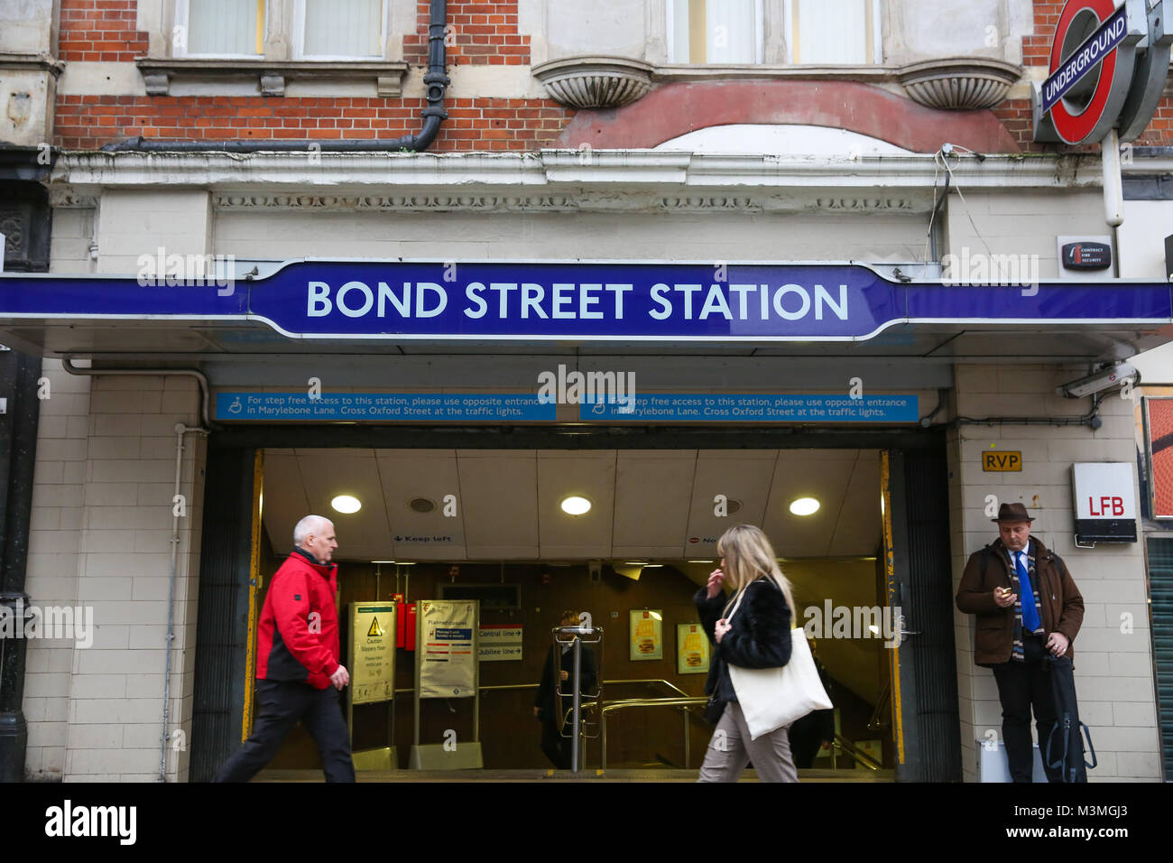 Bond Street Underground Station Featuring: An external view of Bond ...