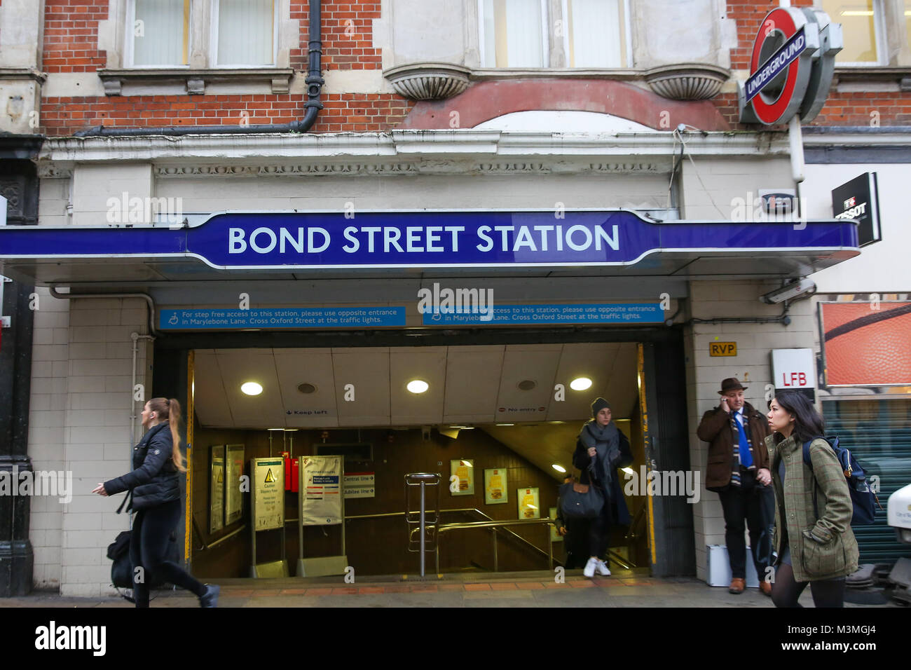 Bond Street Underground Station Featuring: An external view of Bond ...