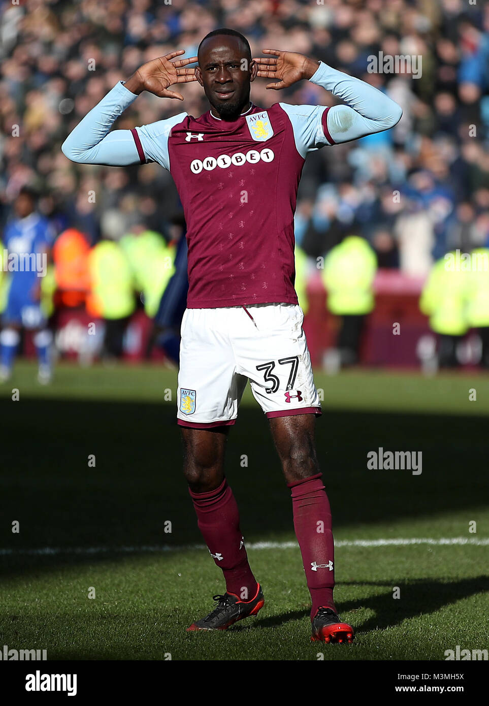 Aston Villa's Albert Adomah celebrates scoring his side's first goal of ...