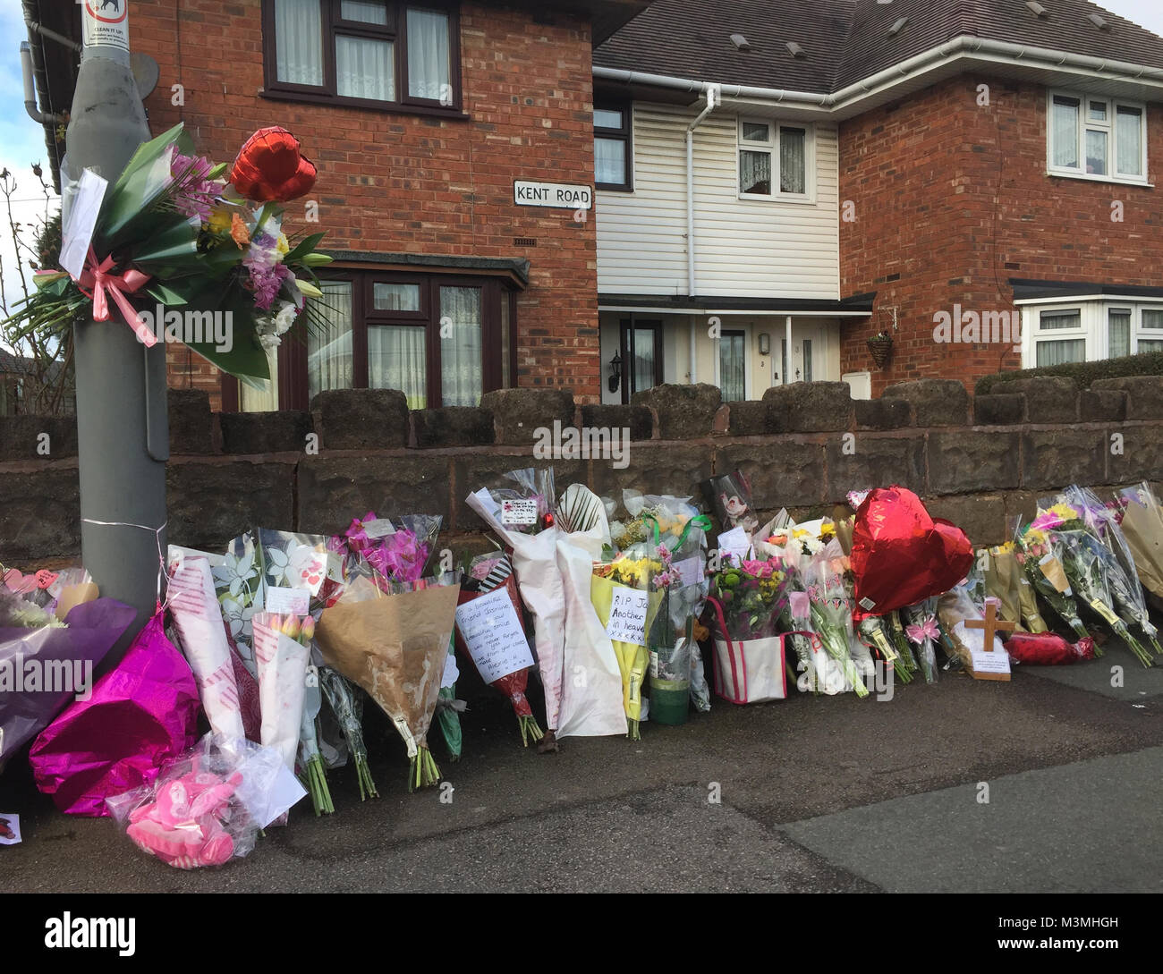 Flowers outside a house in Wolverhampton where Jasmine Forrester was ...