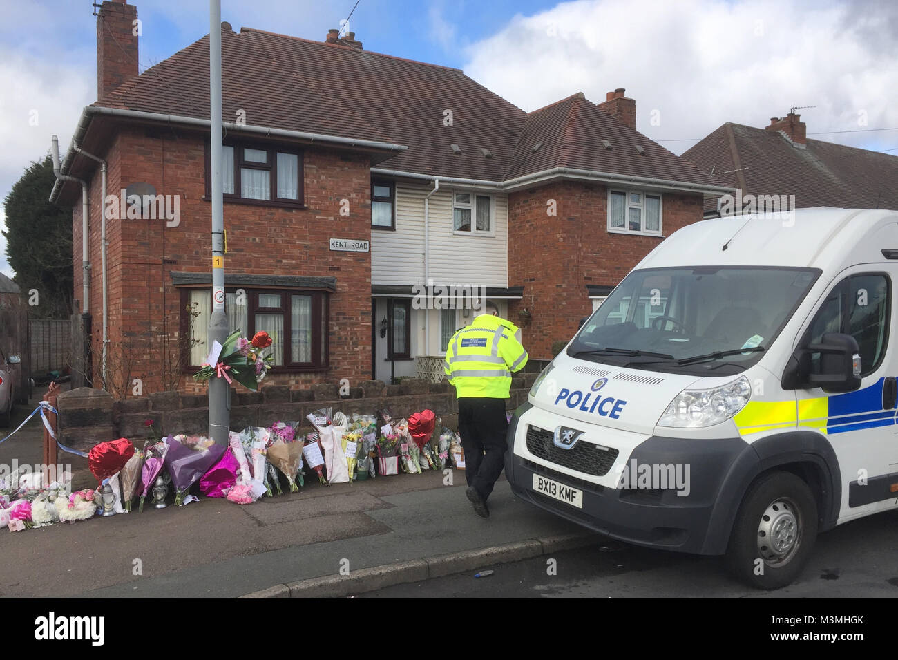 Flowers outside a house in Wolverhampton where Jasmine Forrester was ...