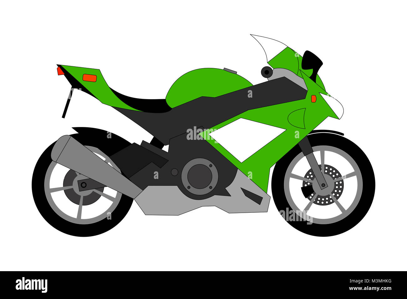 green racing motorcycle isolated on the white background Stock Photo ...