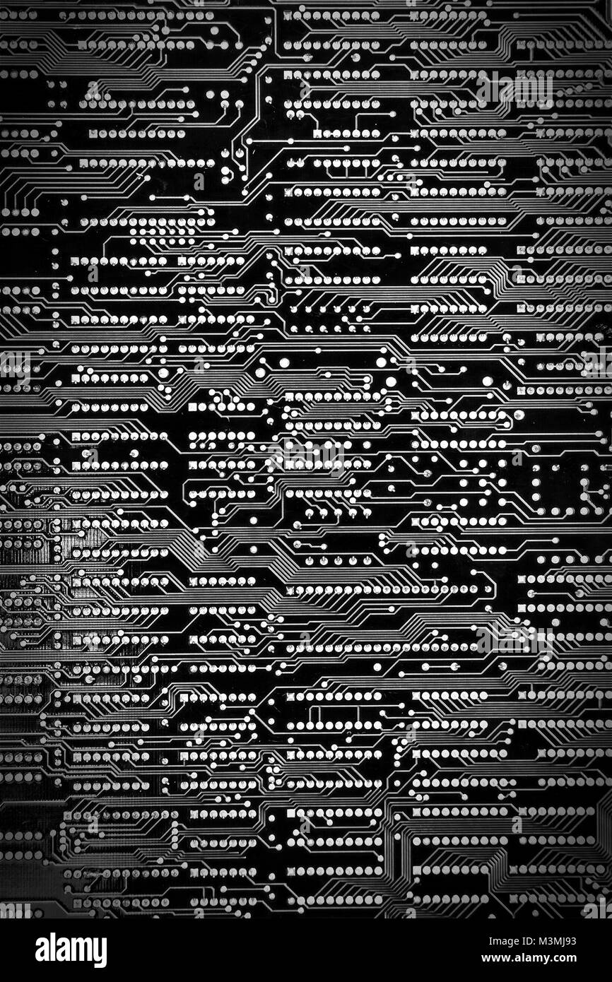 Circuit board top view Black and White Stock Photos & Images - Alamy