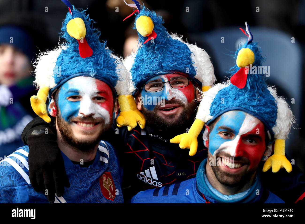 France fans show support for their team during the NatWest 6 Nations ...